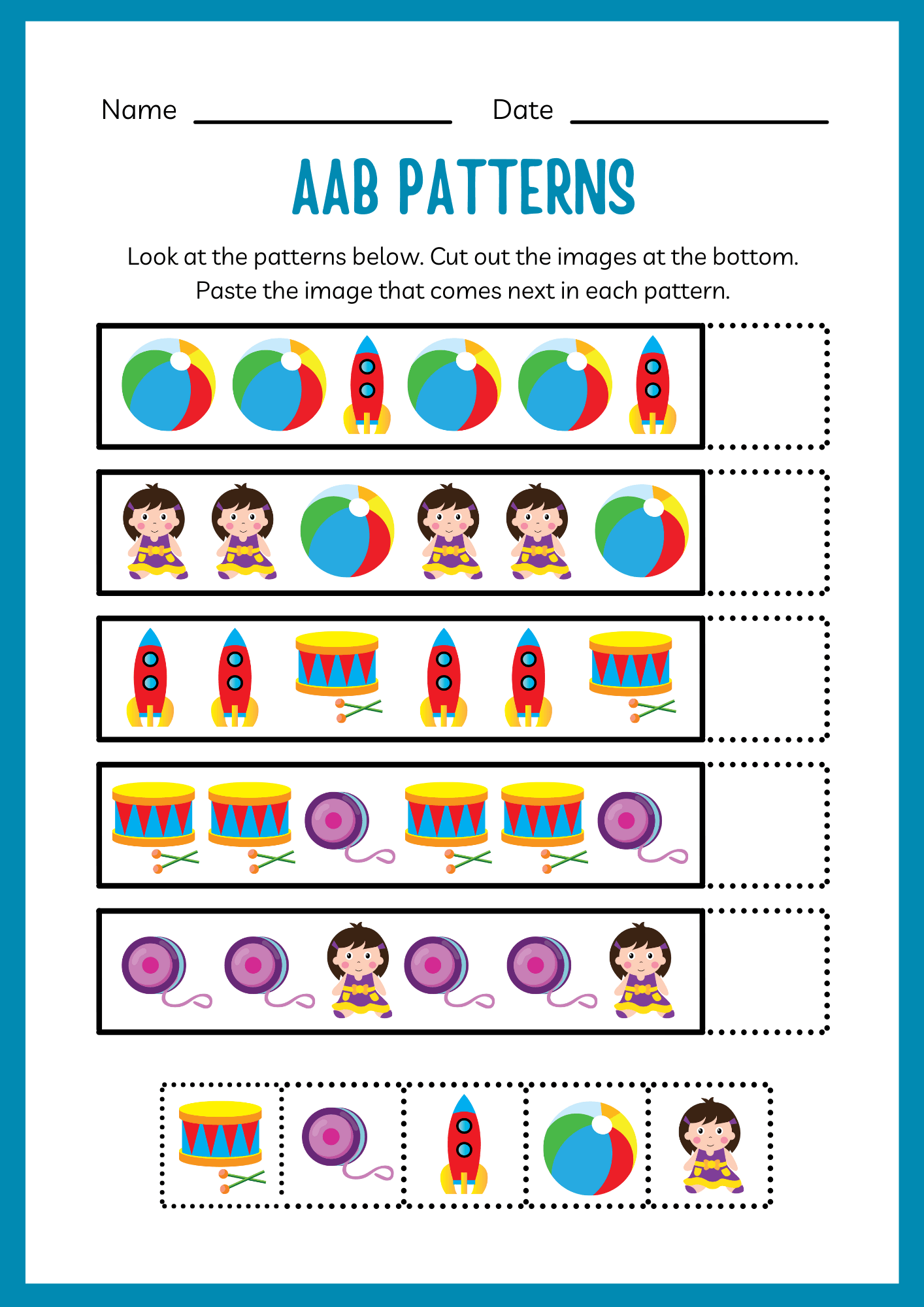 Aab Pattern Worksheet Complete The AB Pattern Bugs — Gogu Education
