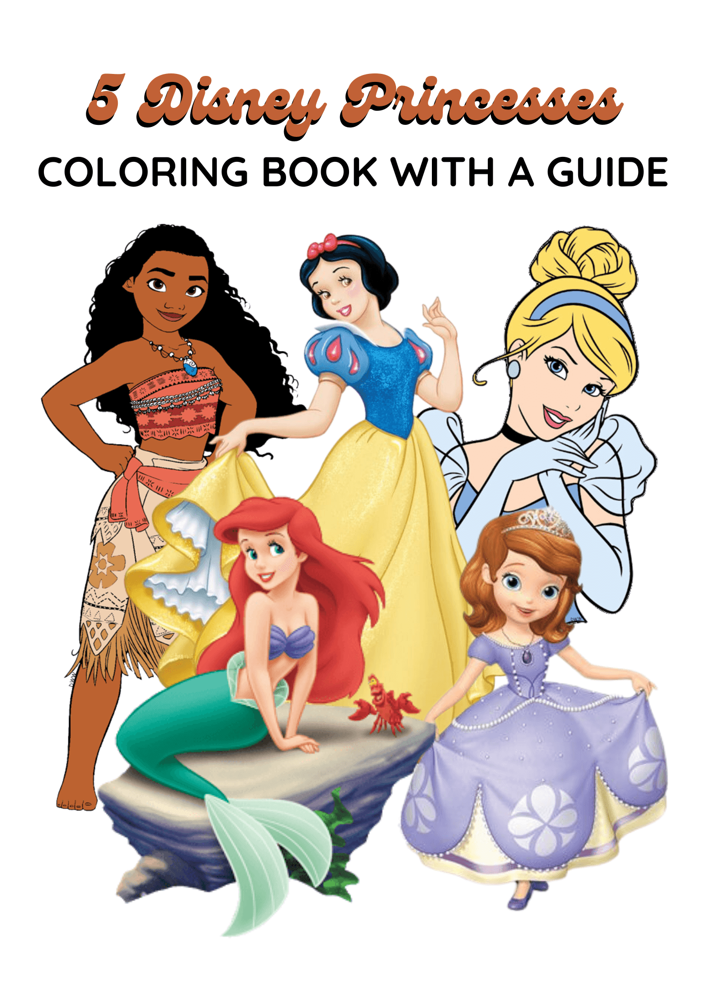 disney princess coloring pages with guide