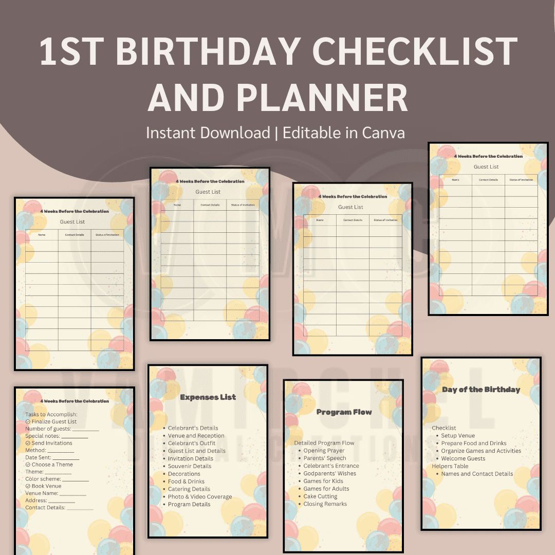 1st Birthday Party Checklist Printable FREE Birthday Party Printables!