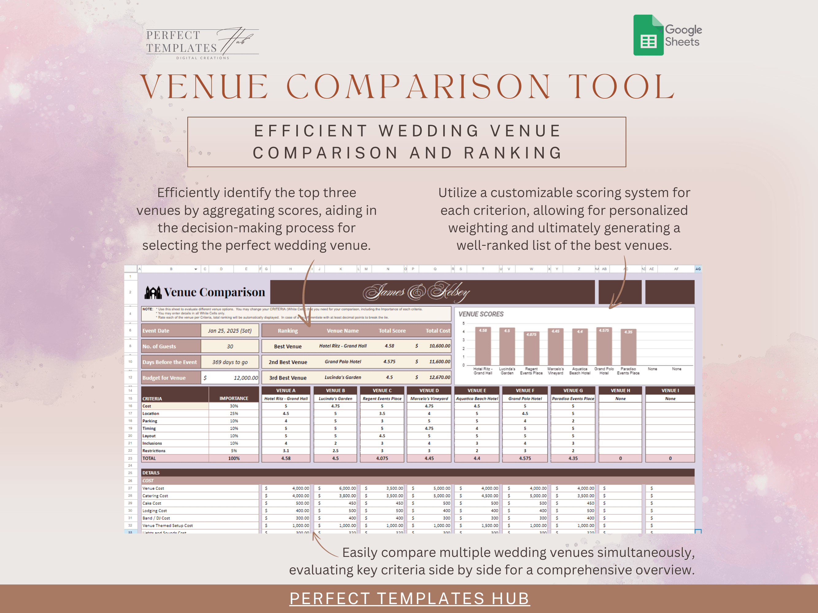 Wedding Venue Comparison Template