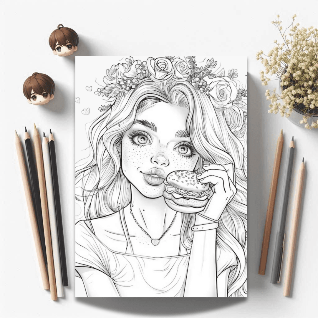 Realistic Girl Face Coloring Pages Printable Coloring Page Fantasy