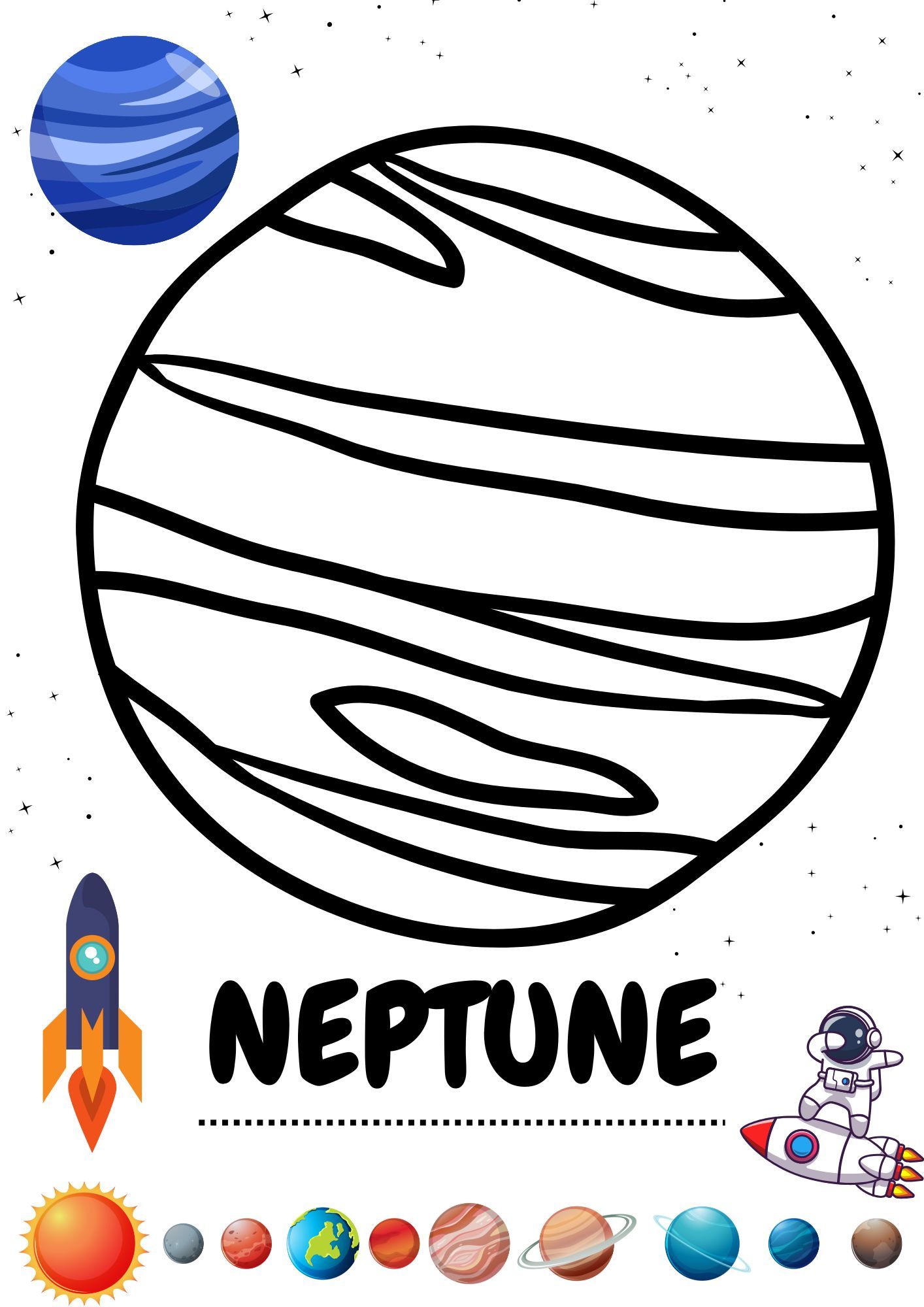 Eight Planets Coloring Pages Ausmalbild 8 Planeten · Creative Fabrica