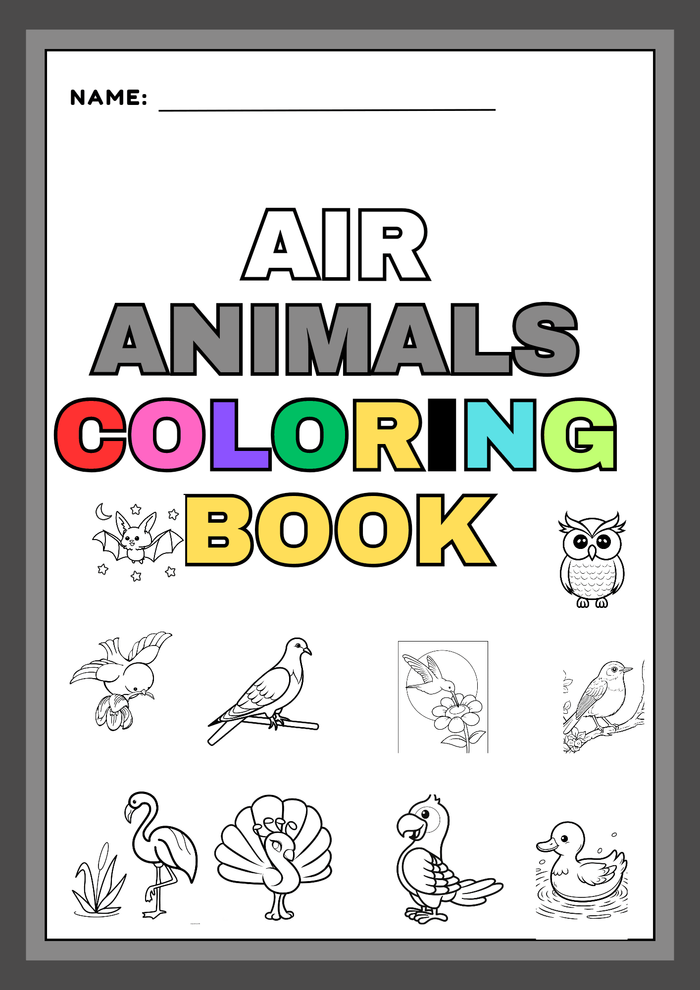 air animals coloring pages