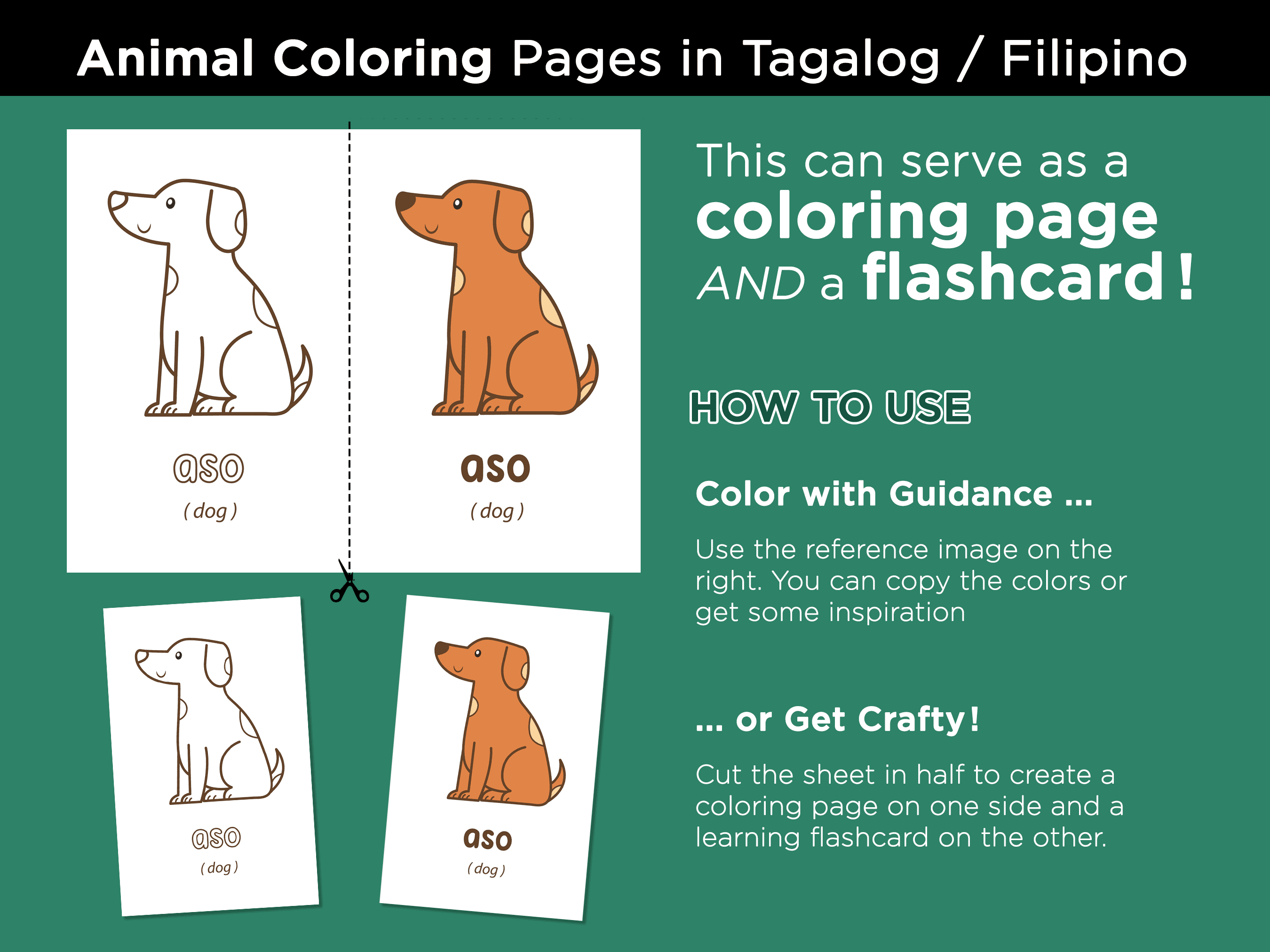 animal chart coloring pages