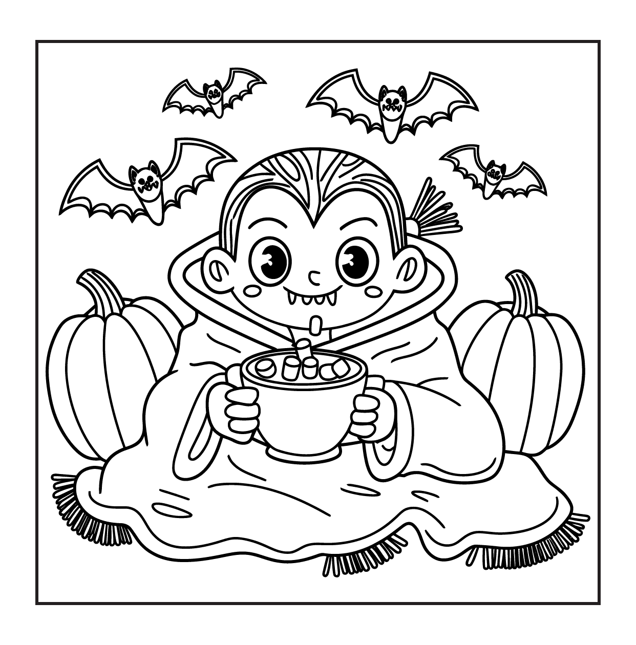 Halloween Vampire Coloring Pages SPOOKY CUTE HALLOWEEN COLORING PAGES