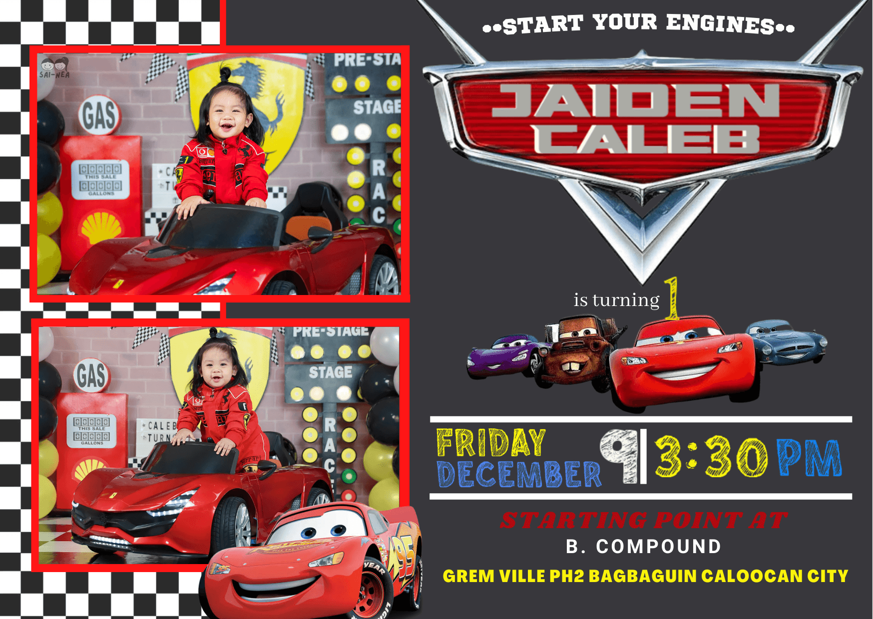 First Birthday Invitations Cars Kara's Party Ideas Retro 50's Race Car