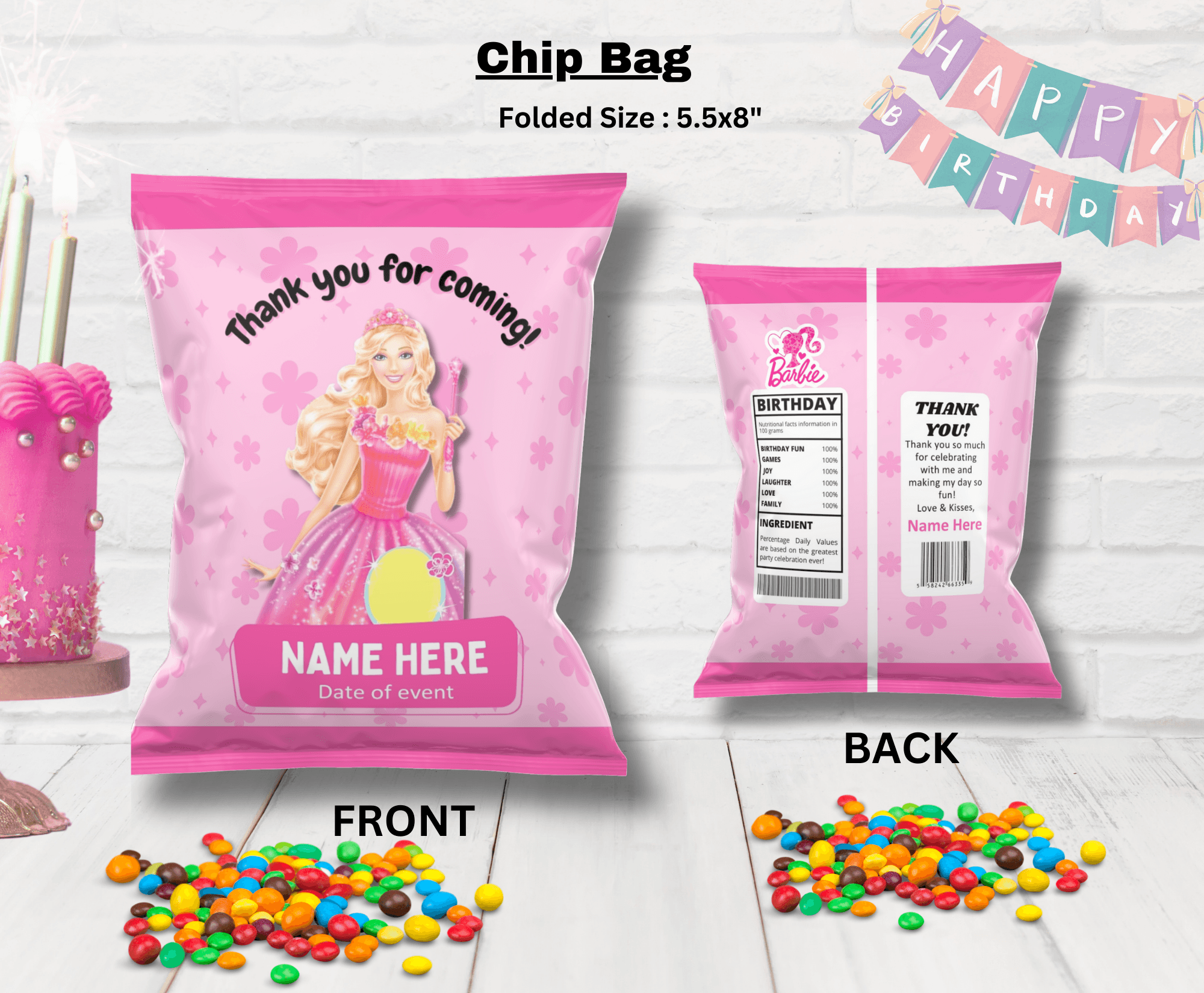 Chip Bag Foldable Templates Jungle Safari Theme Birthday Chip Bag