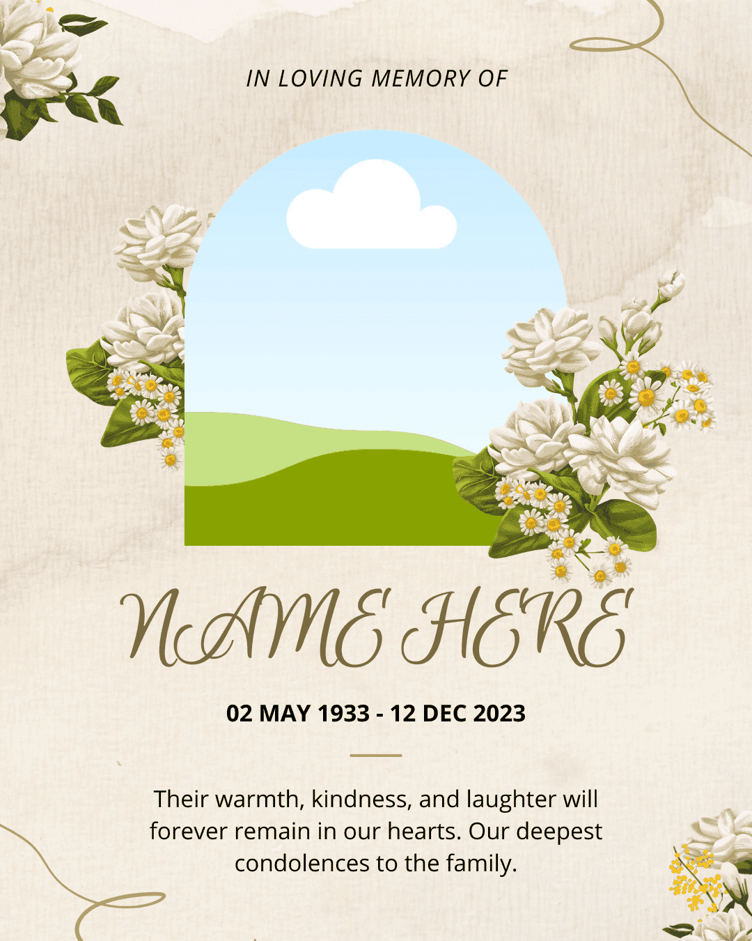 in loving memory template