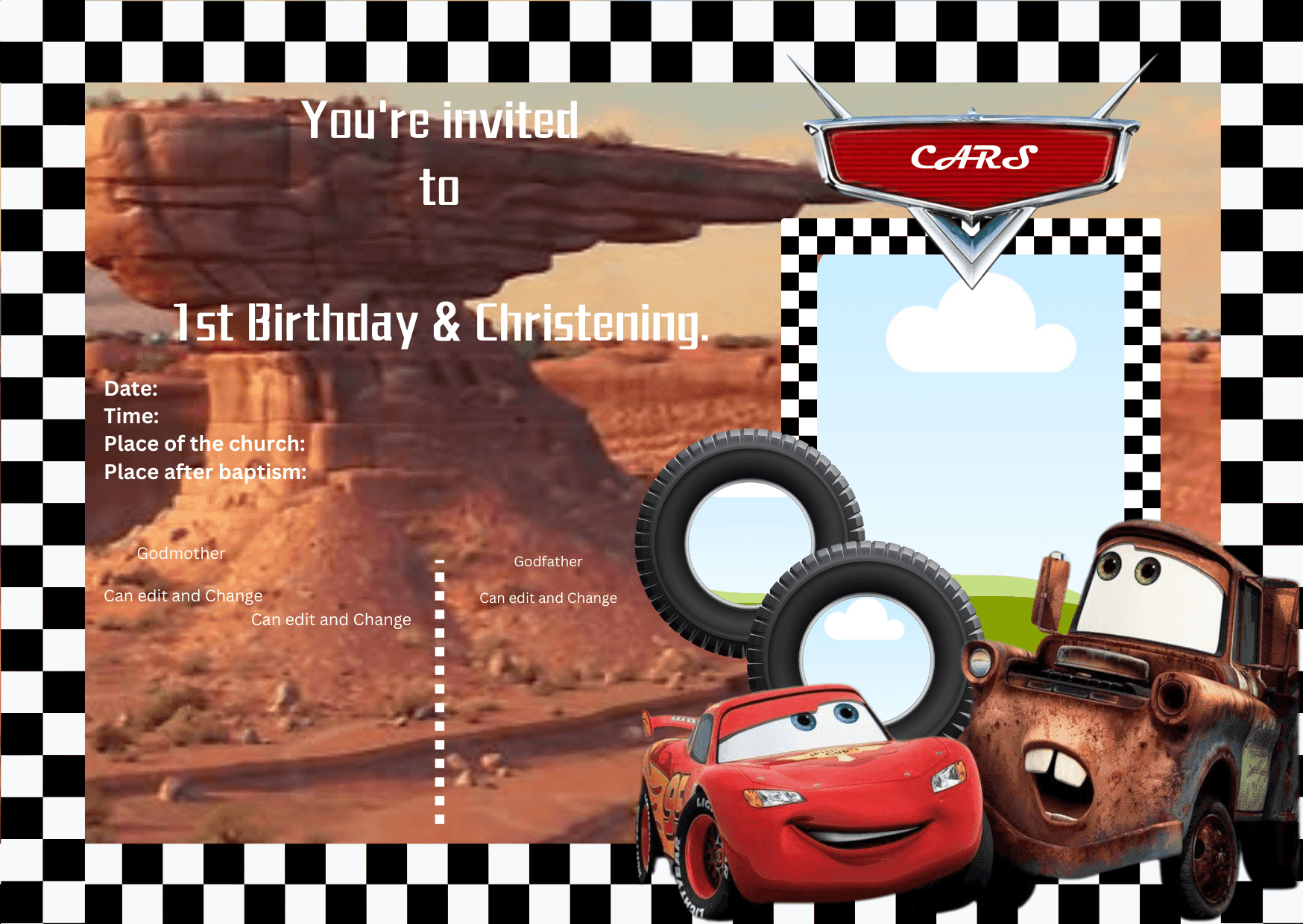 The Cars Invitation Cards Printable Birthday Invitation Card Template