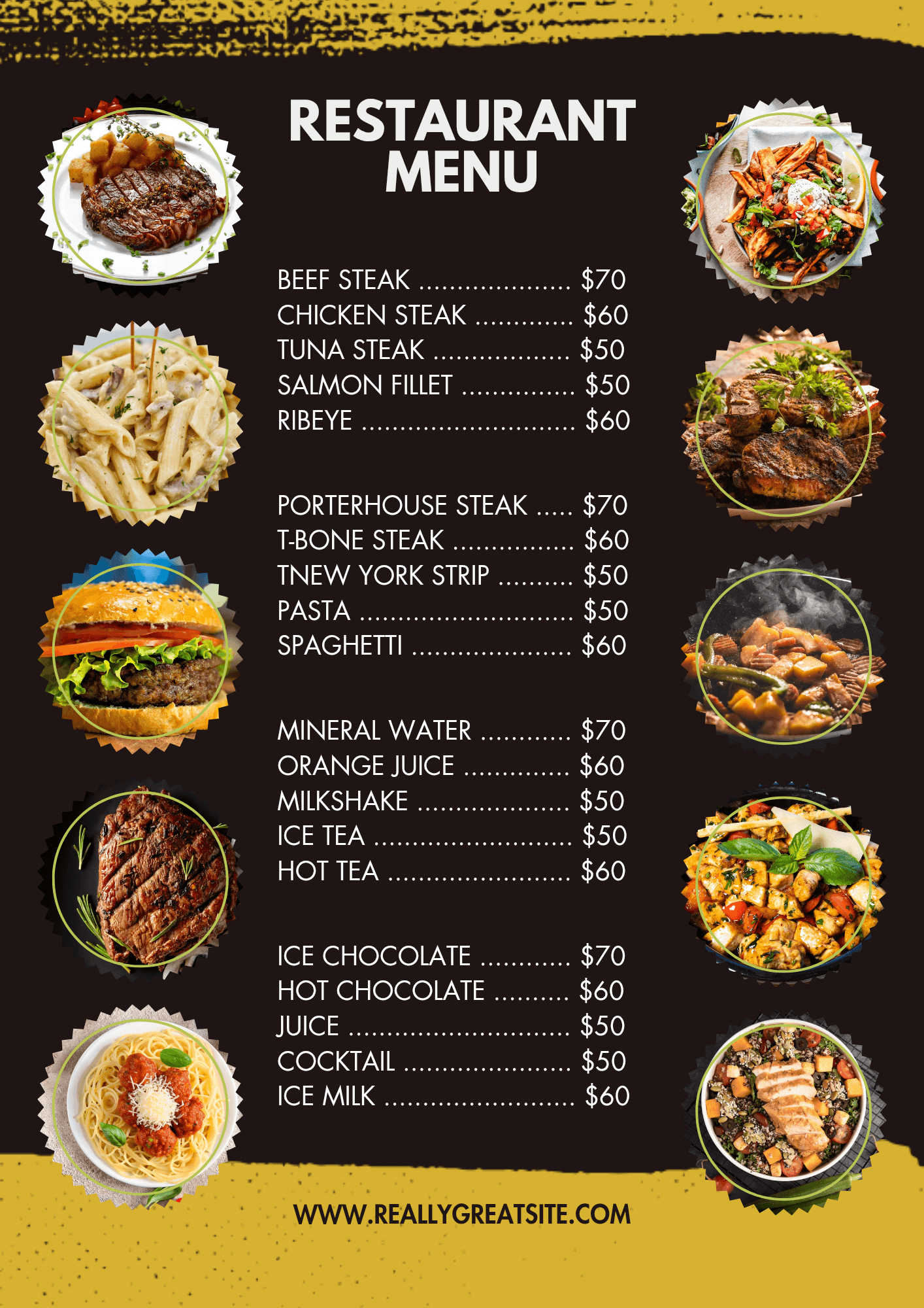 Restaurant Menu Png