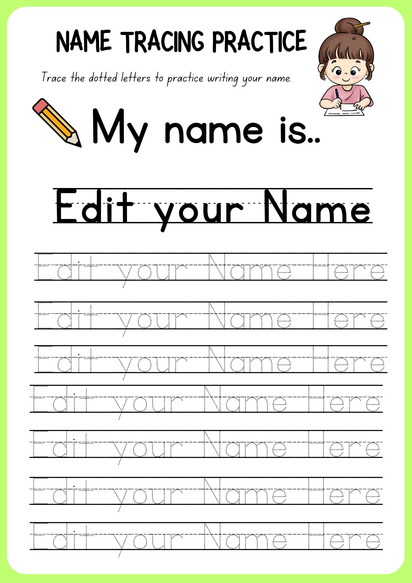 Name Tracer Worksheets