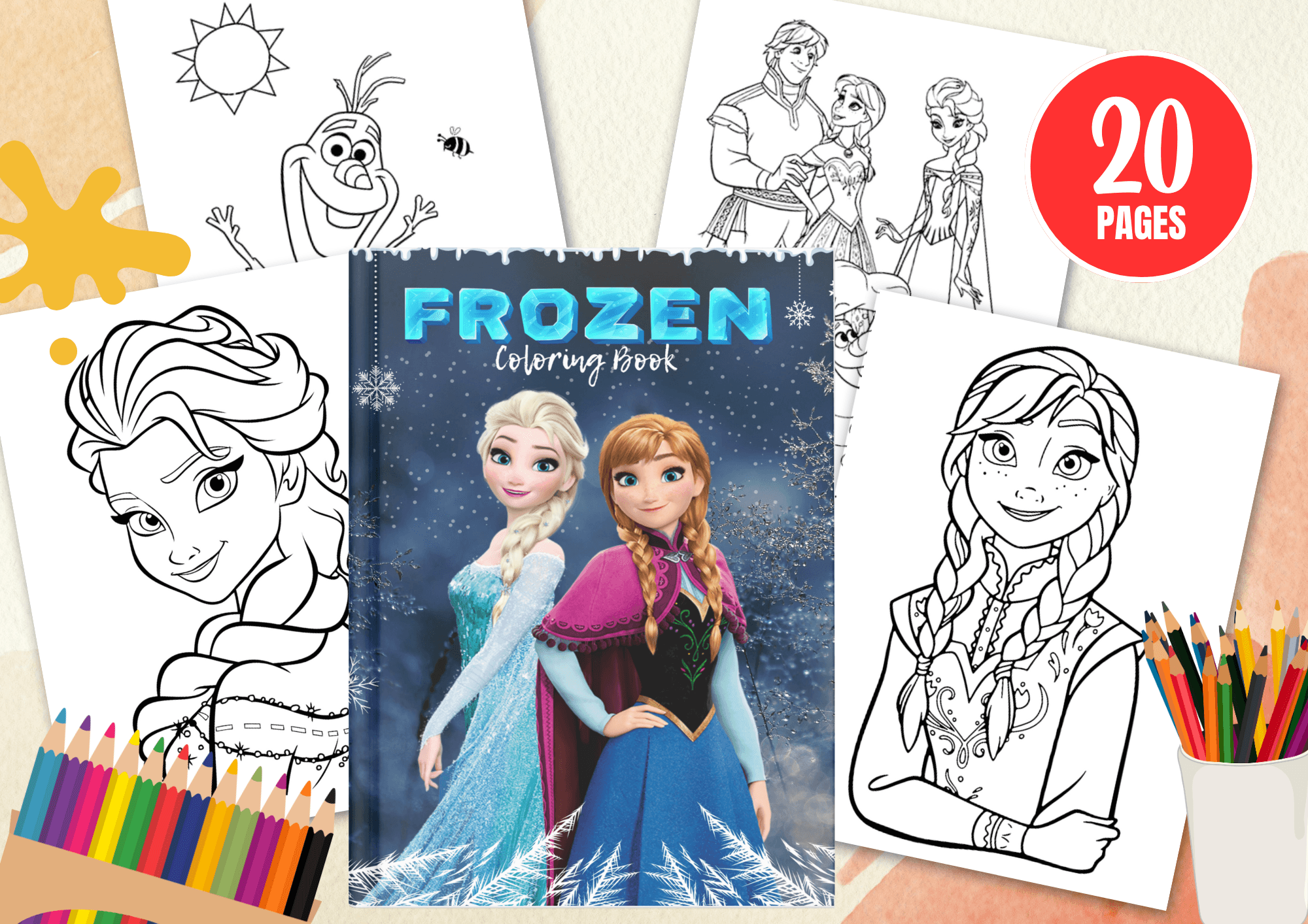 frozen coloring pages for preschoolers