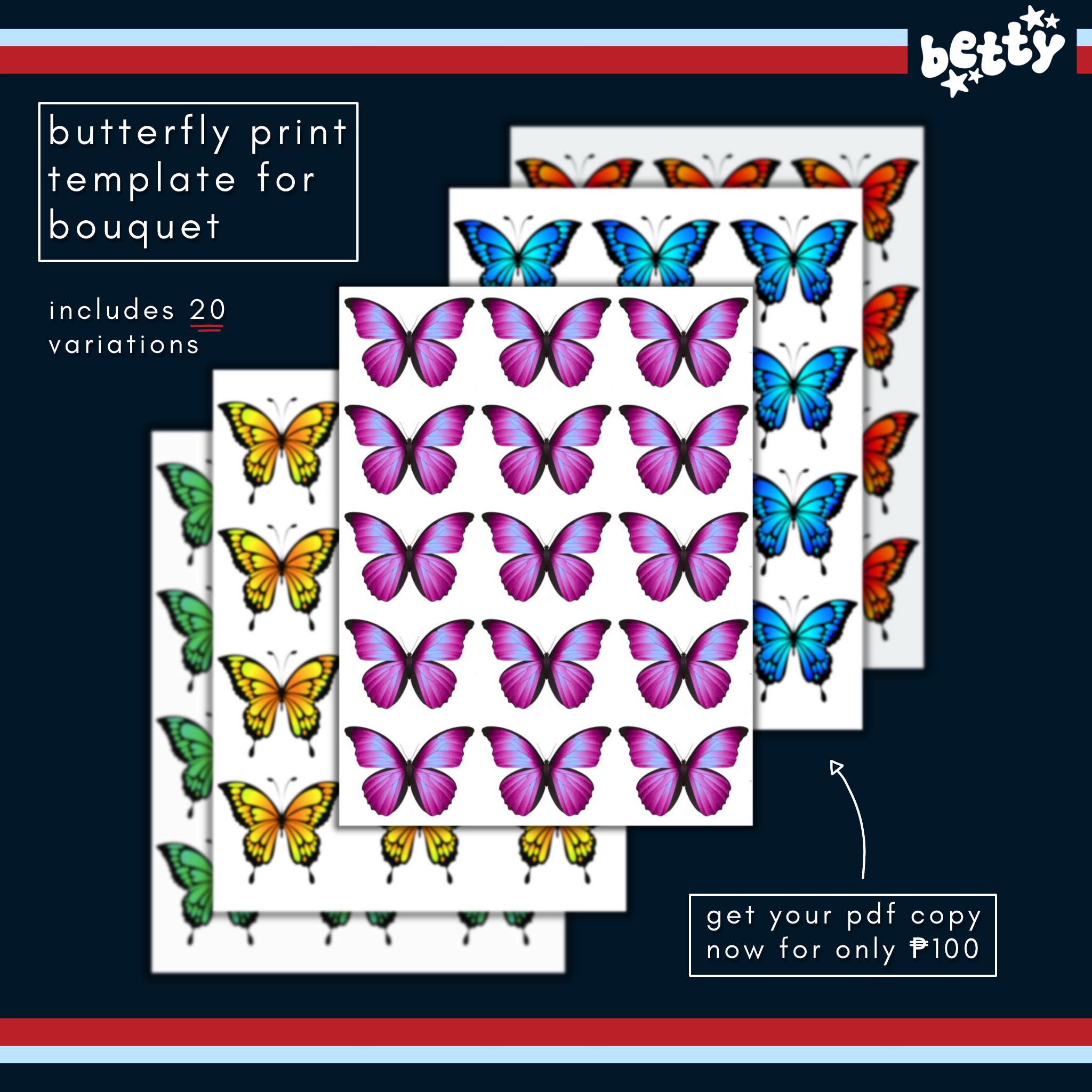 Butterfly Pattern Template Butterfly Applique Template – Angel Lea
