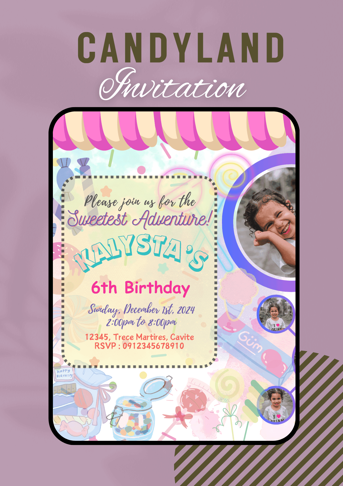 Candyland Invitations Blank Templates