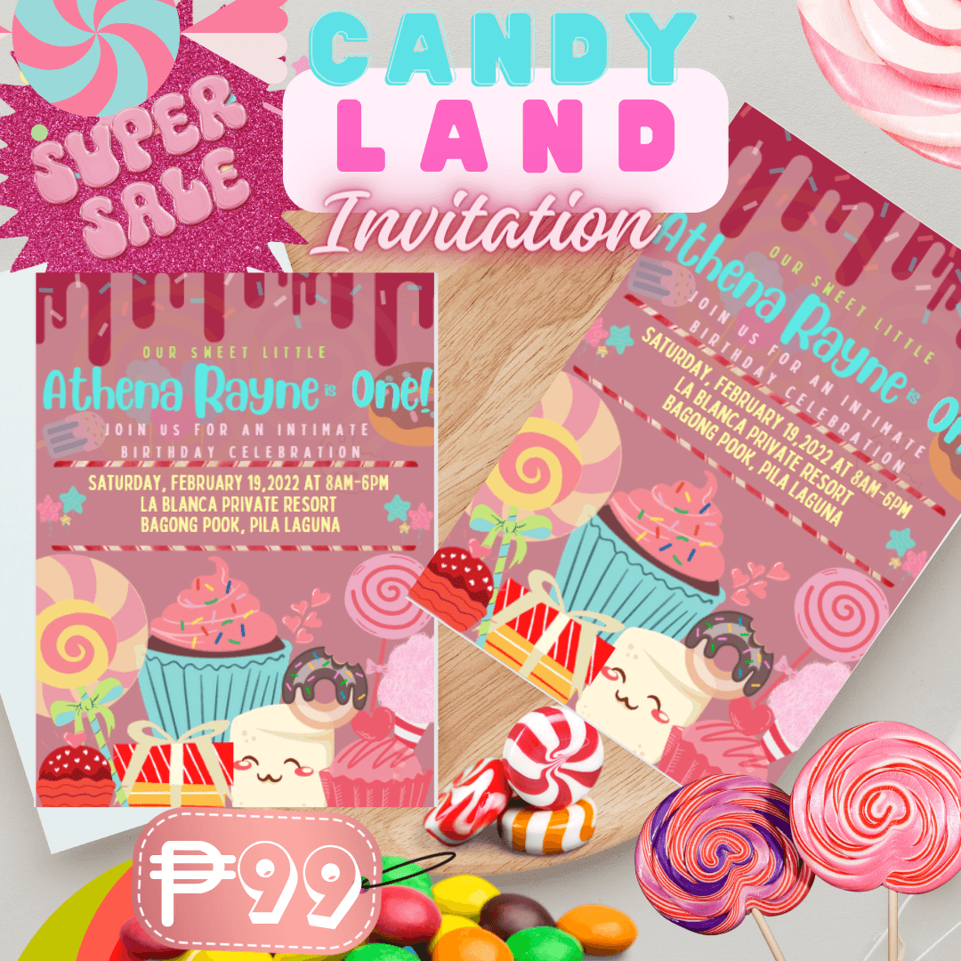 Candyland Invitations Candy Land Birthday Invitation Candy