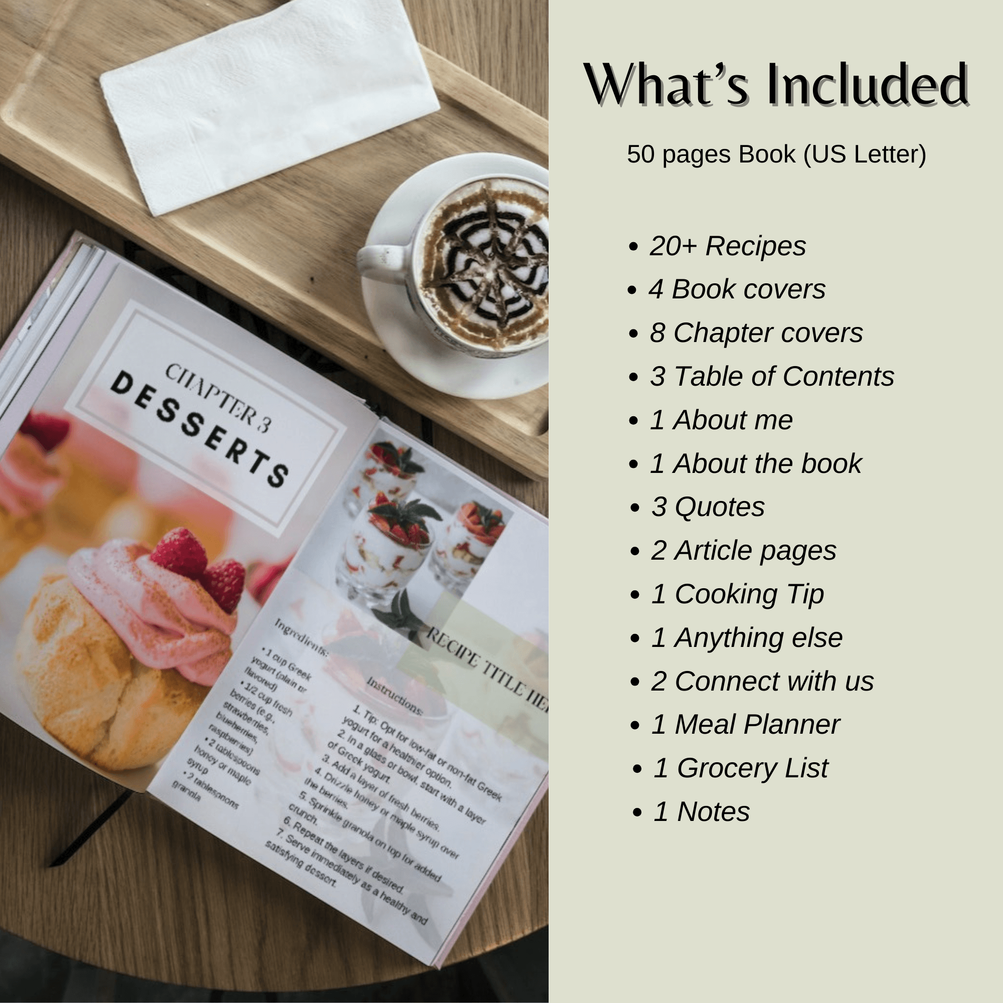 Cookbook Recipe Page Template