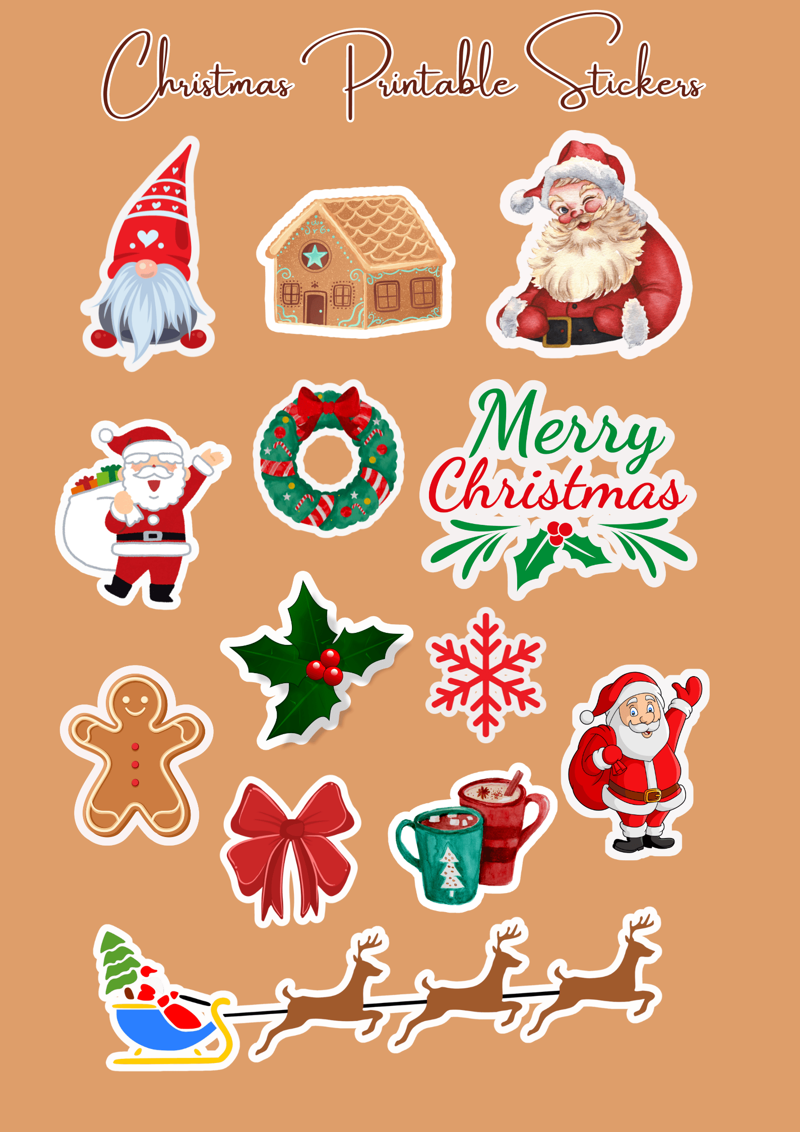 Xmas Printable Stickers Naughty But Funny Christmas Printable Gift