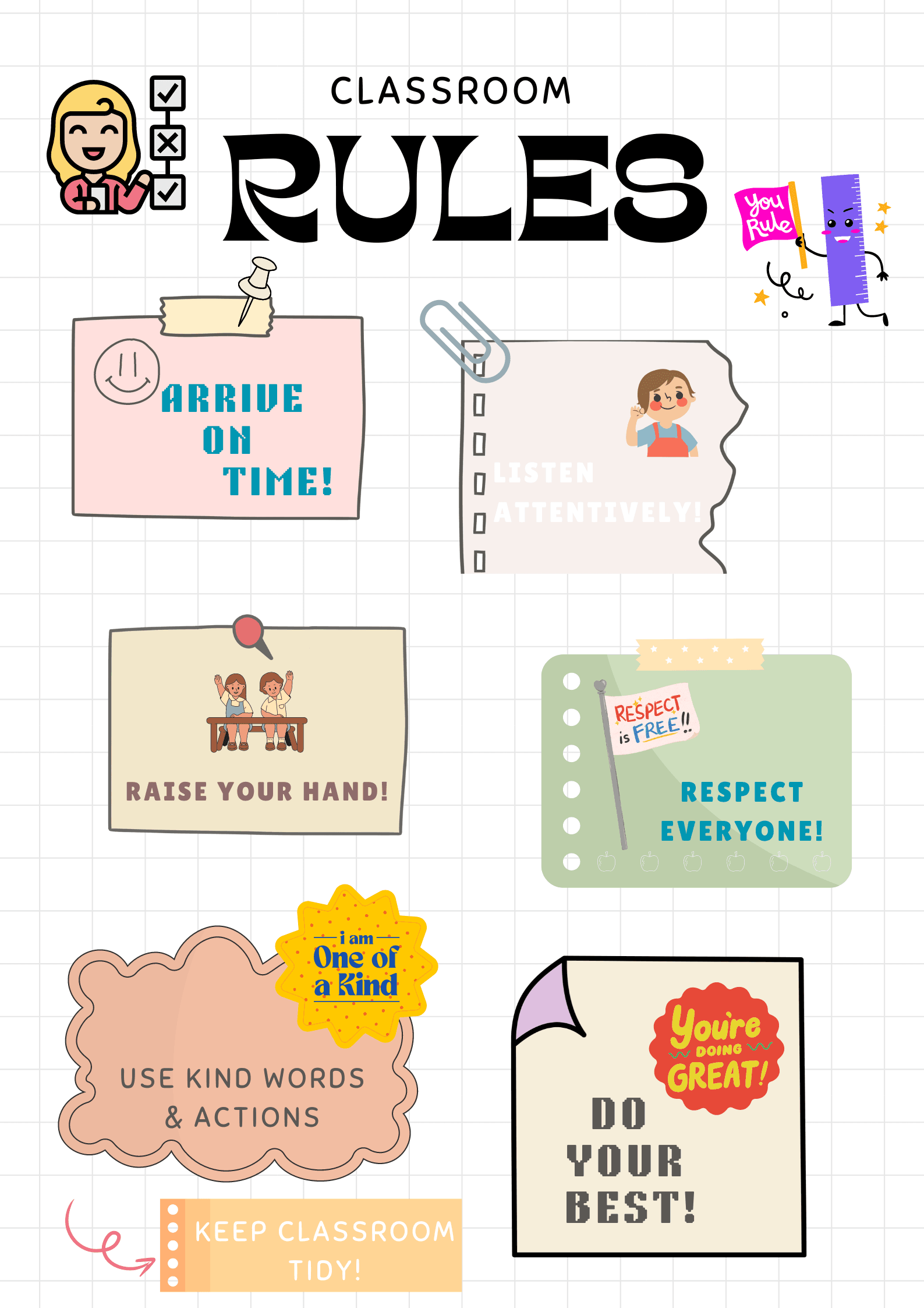 Free Printable Classroom Rules Poster Classroom Rules Freebie & 5
