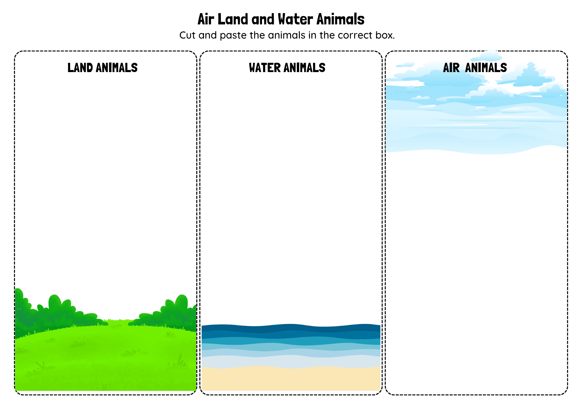 Animal Habitat Worksheets Kindergarten Animal Habitats Match Up | PDF