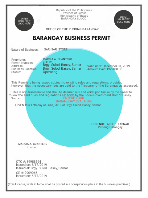 Business License Template