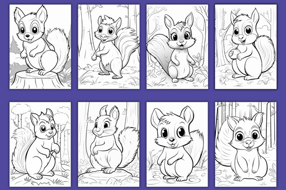 gray squirrel coloring pages
