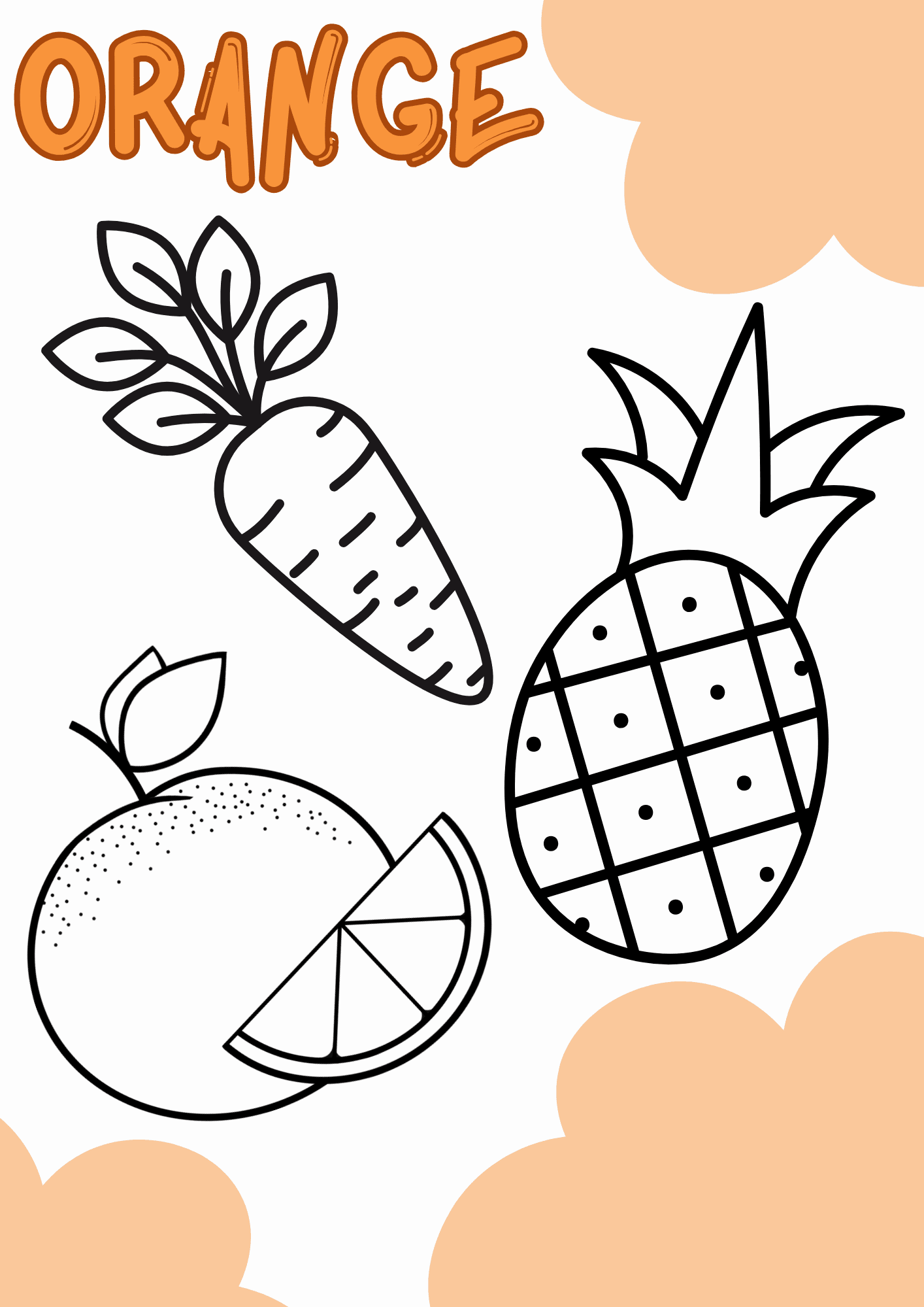 cute fruit coloring pages