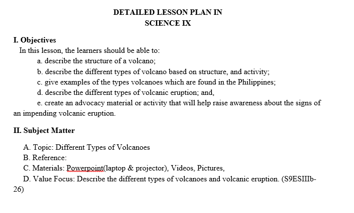 Detailed Lesson Plan In Science 9 7 Es Lesson Plan In Science 9 I