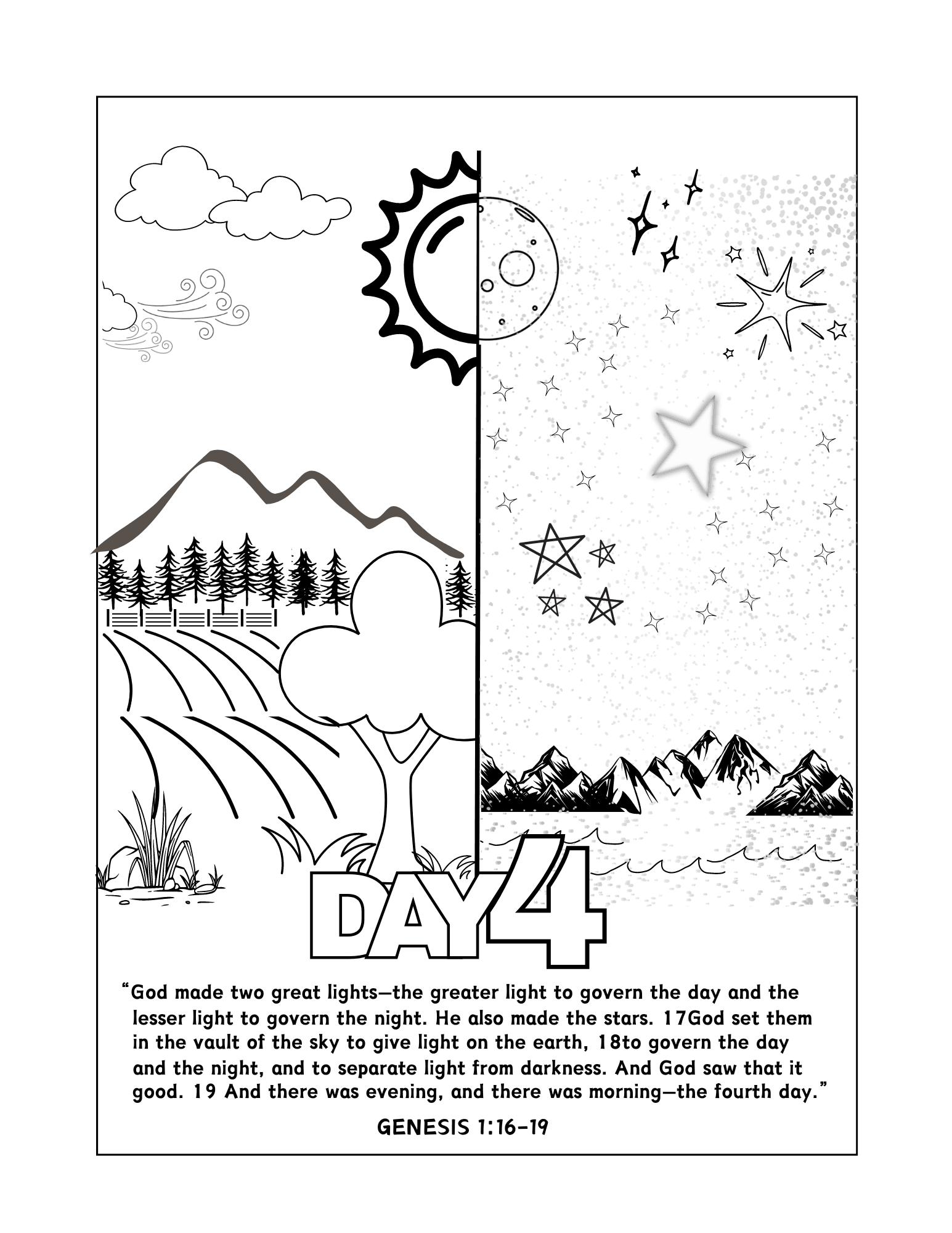 God Created The Land Coloring Pages [2025]
