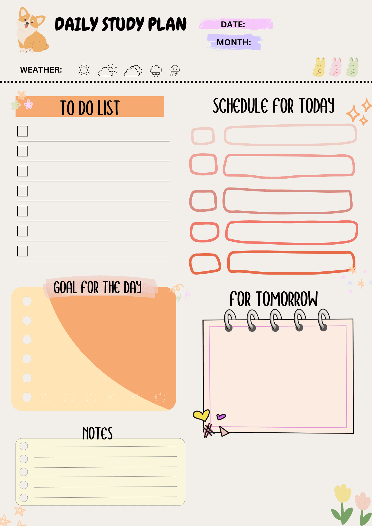 Day Study Planner Template - Infoupdate.org