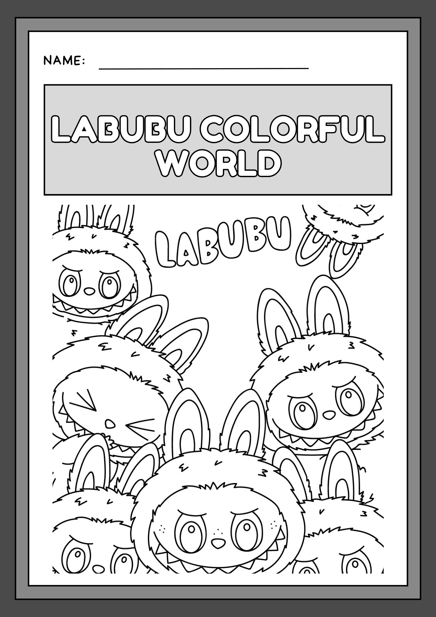 coloring pages for kids labubu