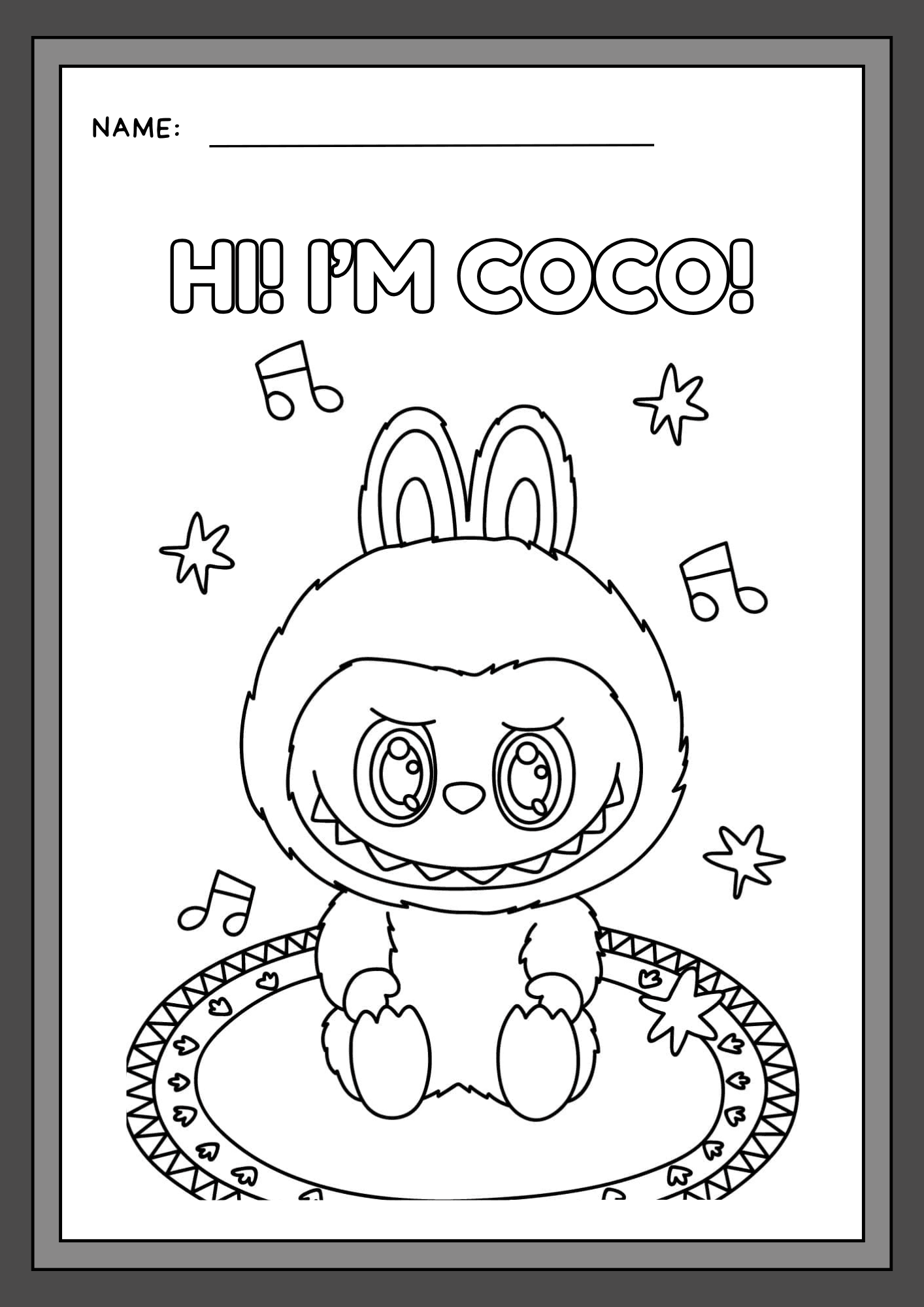 coco kitty coloring pages