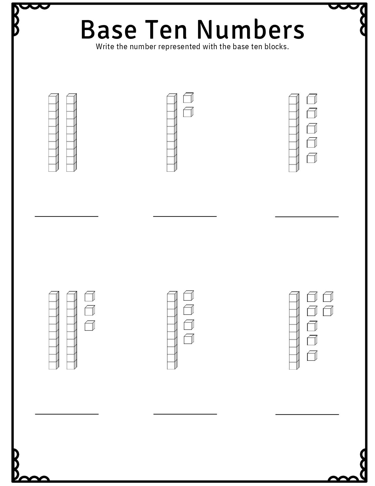 Base Ten Worksheets Grade 1 1st Grade Exit Tickets Numbers