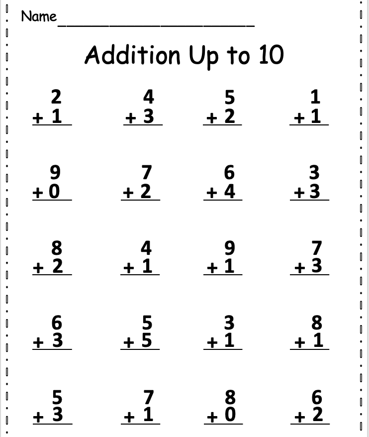 Rocket Math Addition Worksheets