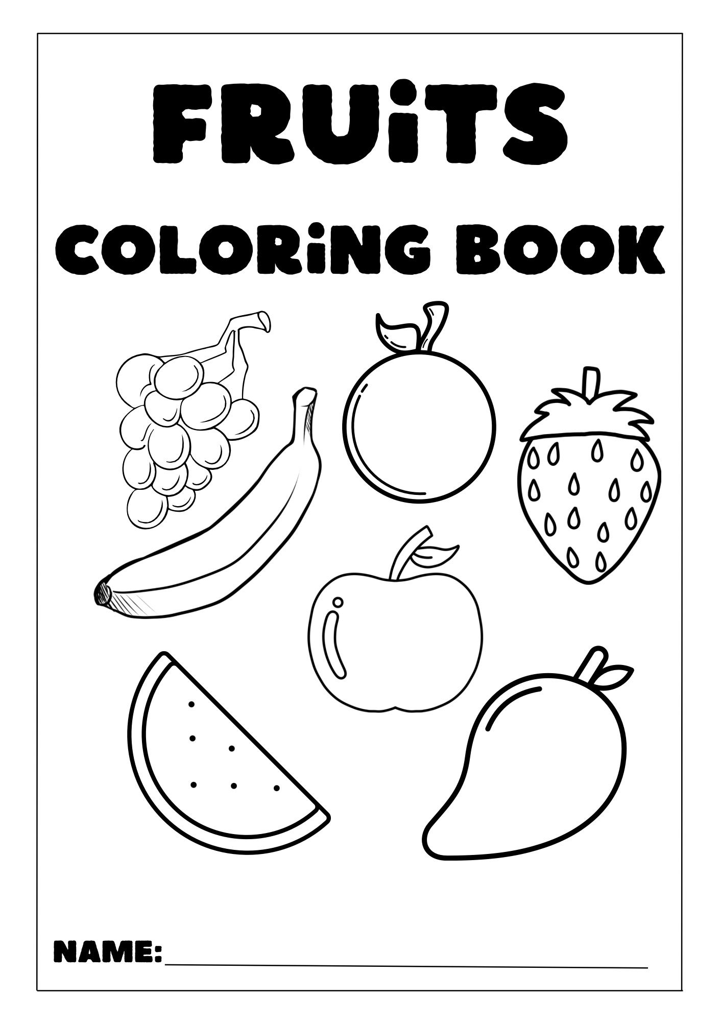 Fruits For Coloring With Names Baby Learn Fruit Names With Drawing And