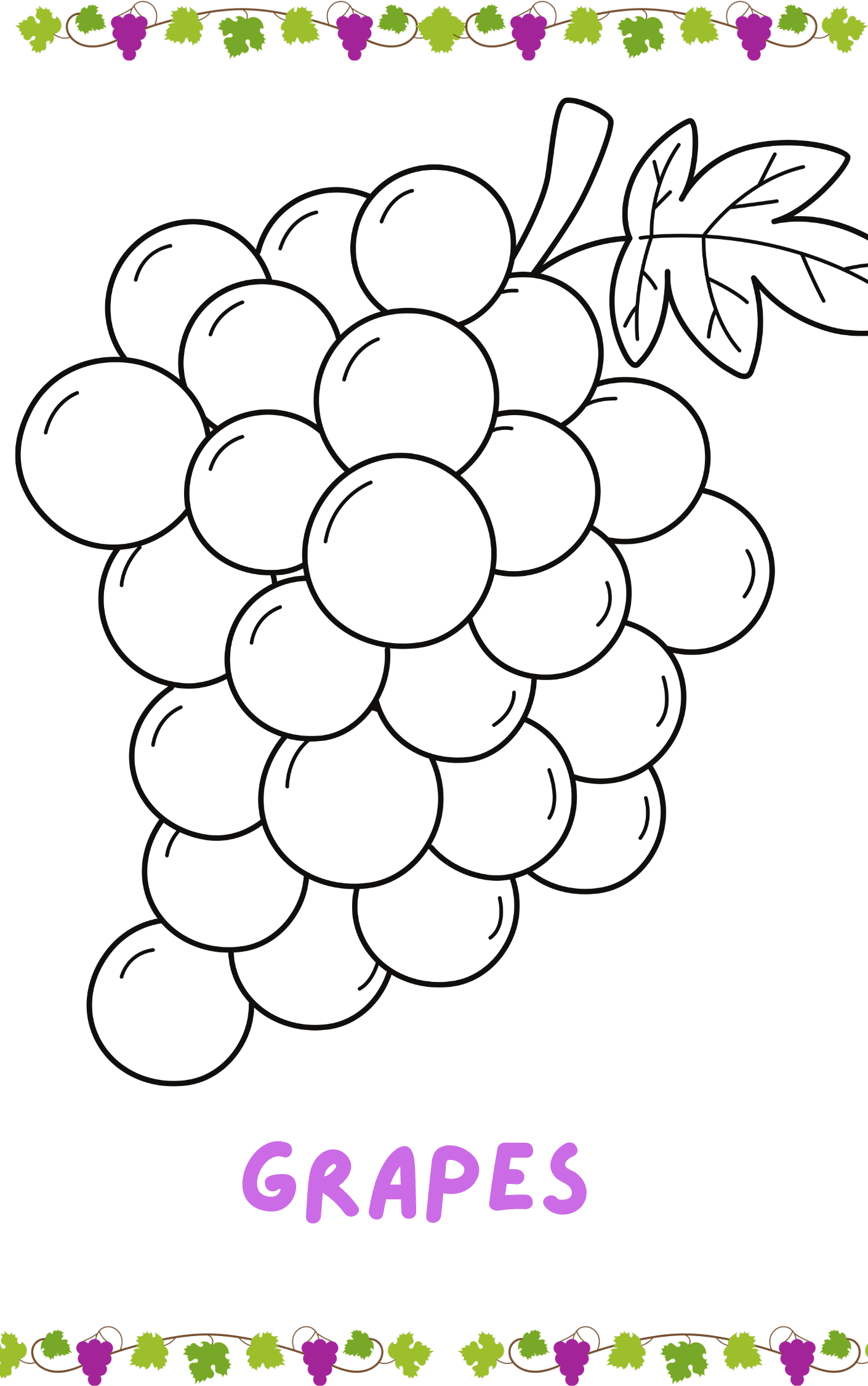 purple grapes coloring pages