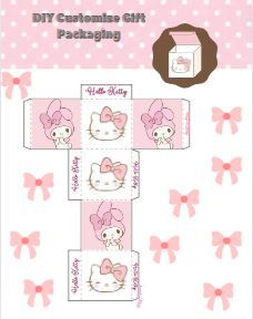 Hello Kitty Gift Box Template Printable Hello Kitty Happy Day Assorted