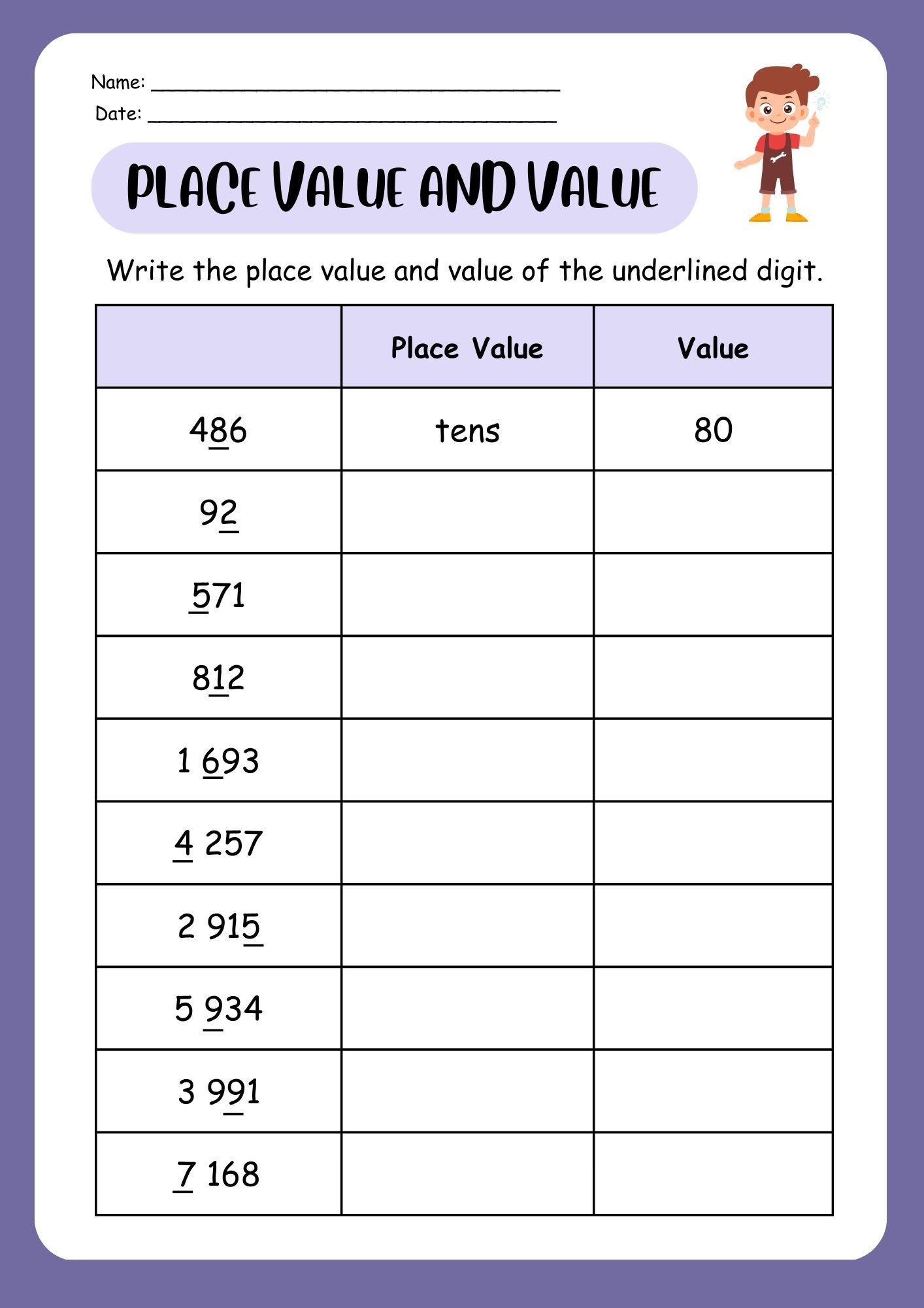 Worksheet On Place Value Place Value: Tens And Ones #16