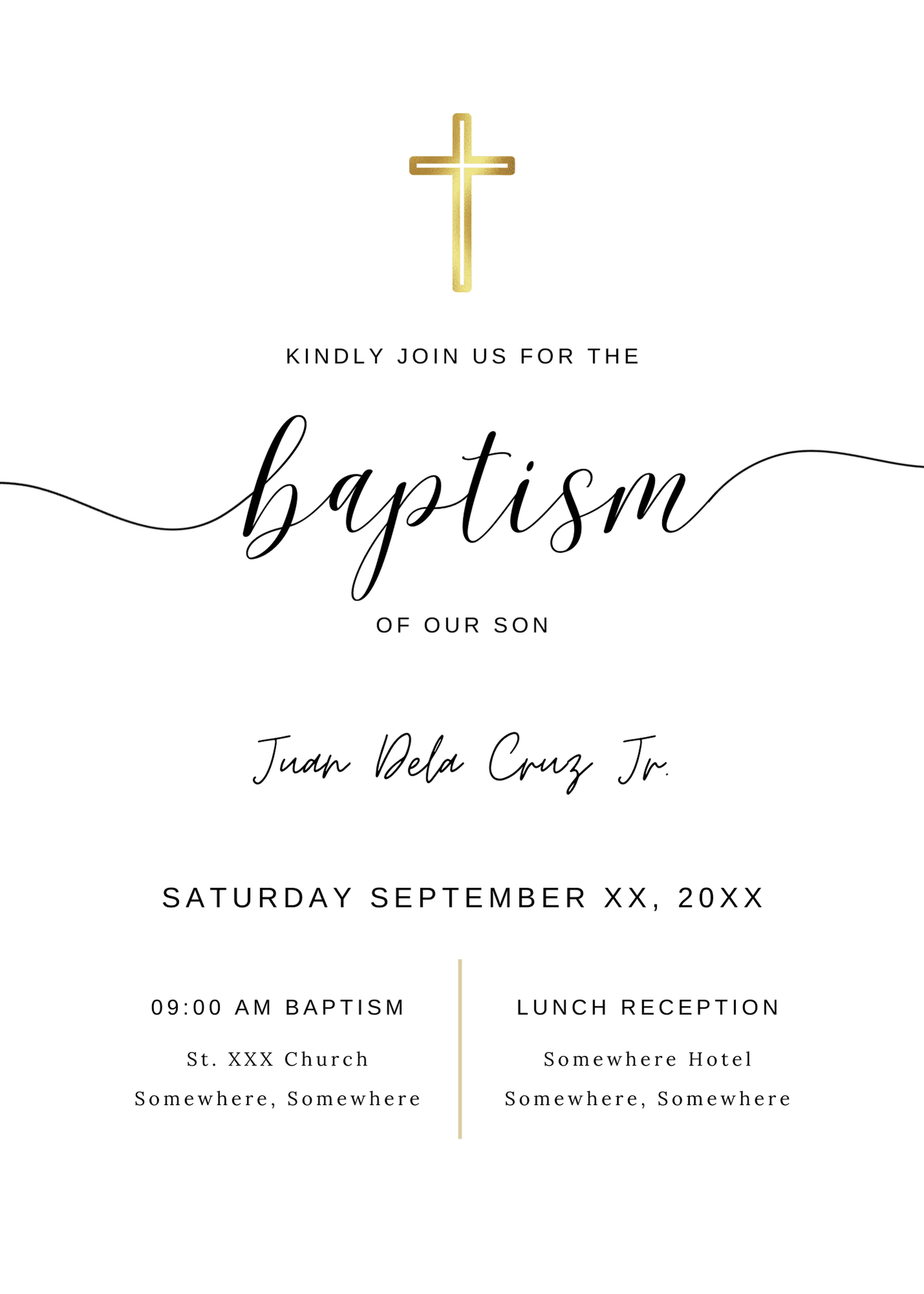 Baptism Invitations Bible Verses Baby Boy Baptism Invitation Template