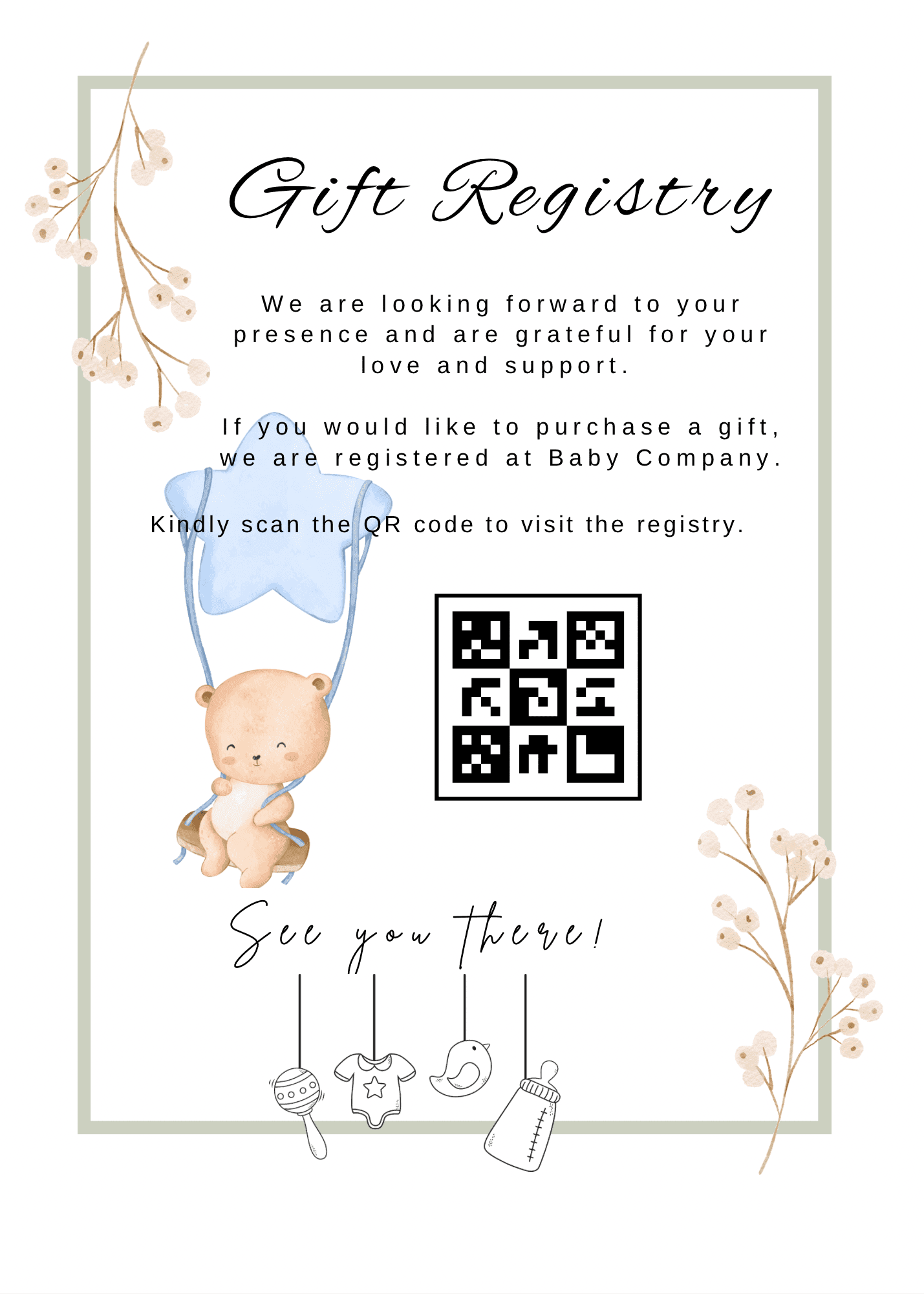 Baby Shower Invitation Registry