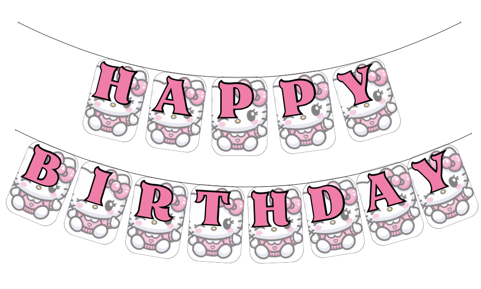 Happy Birthday Hello Kitty Banner