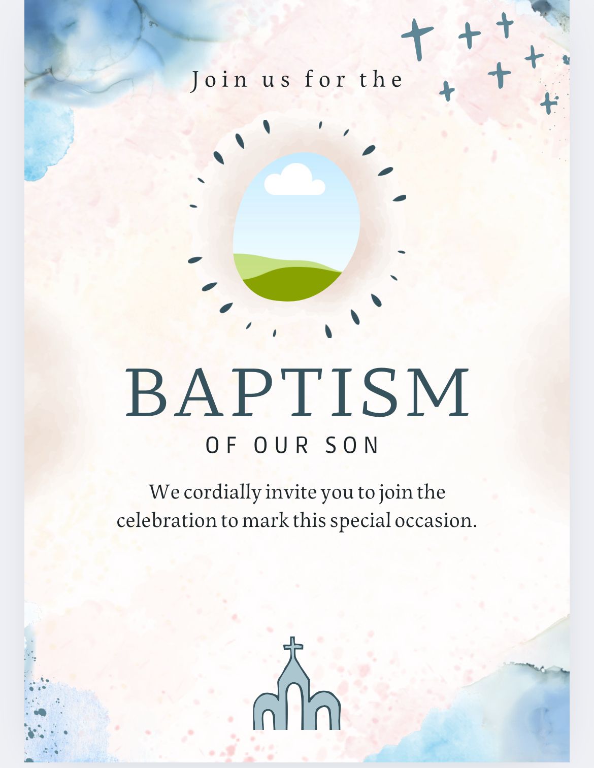 Blank Baptism Invitation Cards Vintage Floral Baptism Invitation Set