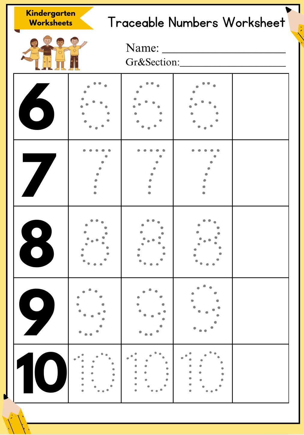 Printable Number Tracing Worksheets