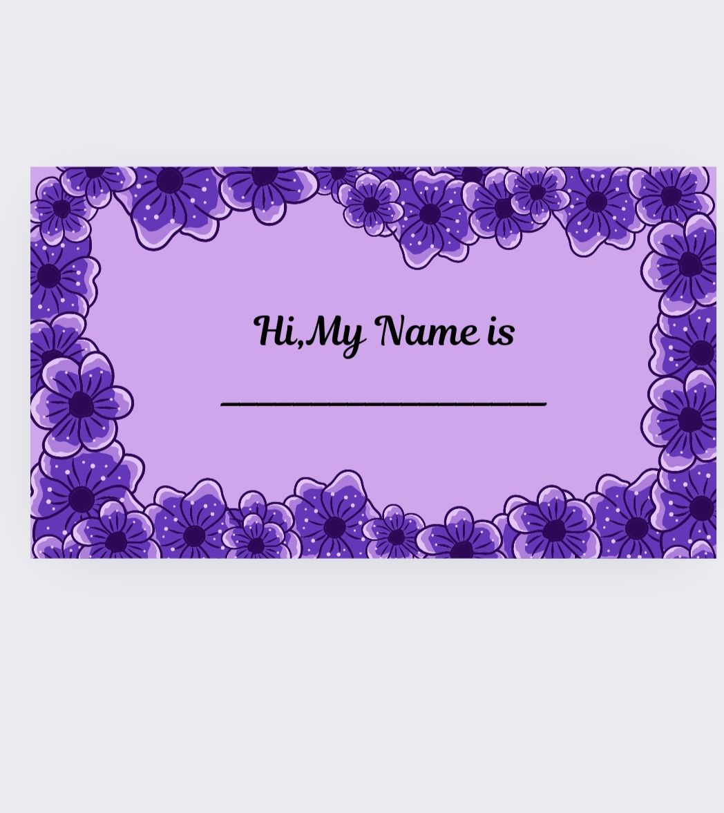 Purple Printable Baby Name Tags