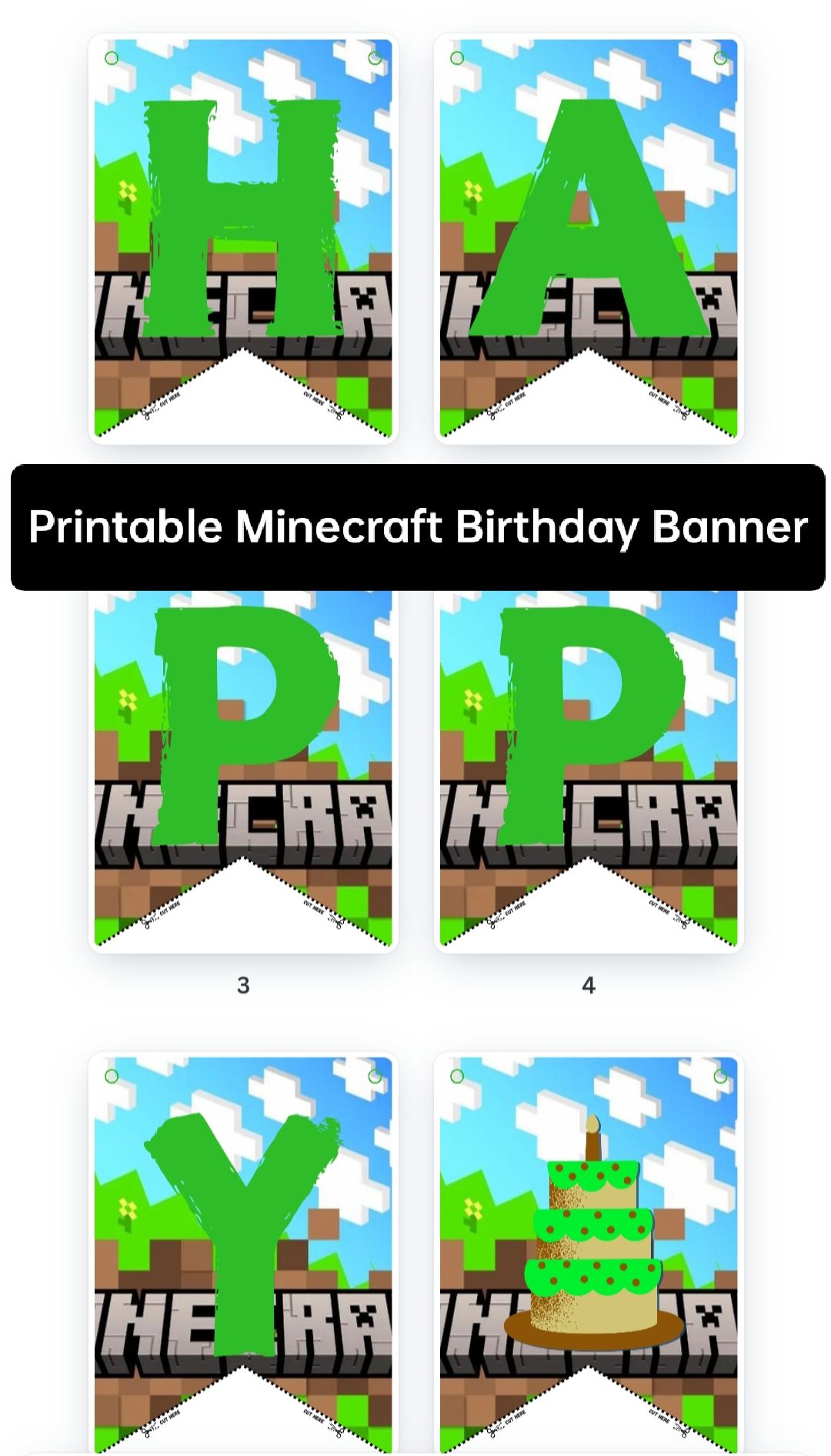 Happy Birthday Banner Printable Minecraft Letters Font - Infoupdate.org