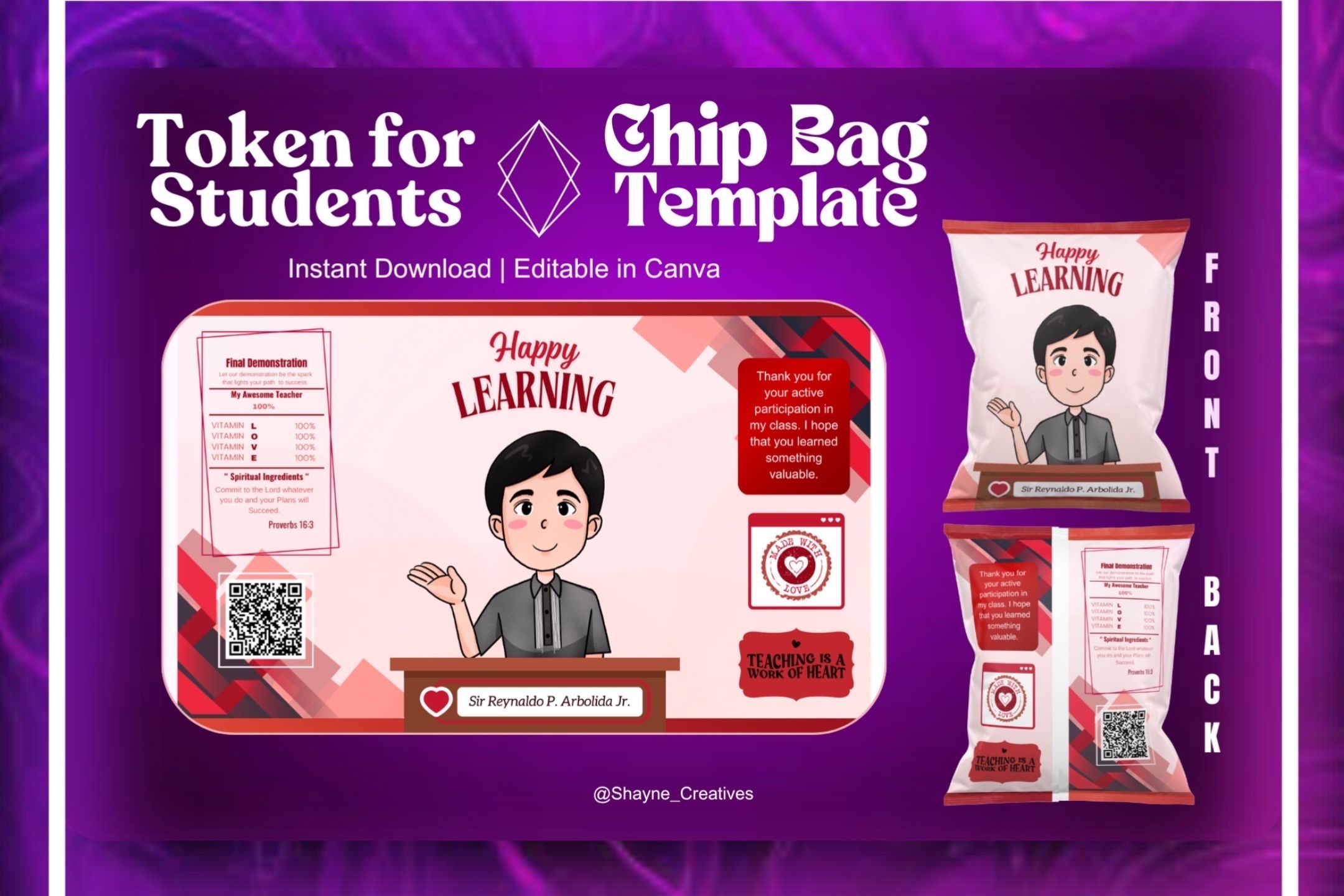 Editable Templete Chip Bag Shimmer And Shine Chip Bag Template, Blank