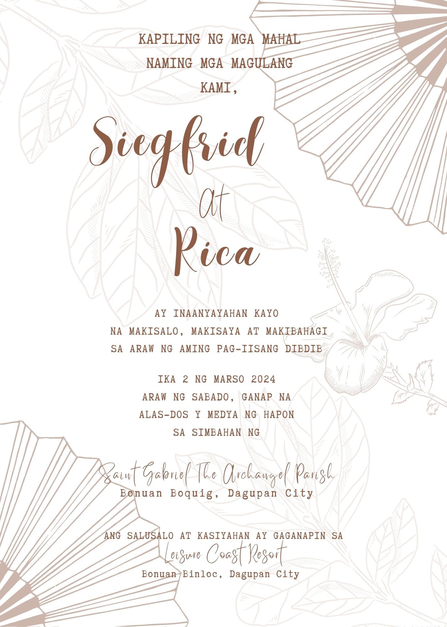 Of Filipino Wedding Invitation Wordings Wedding Invitations £1.05