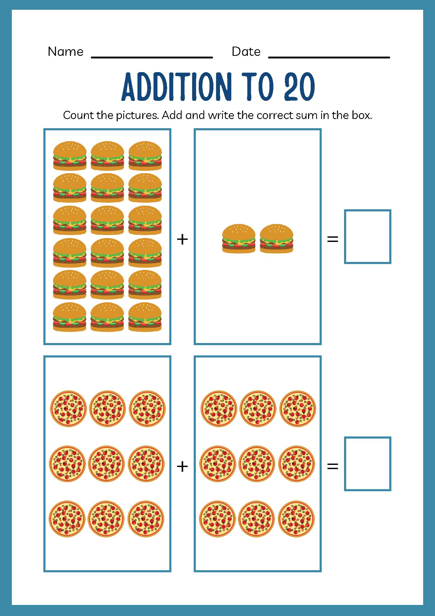 Kindergarten Math Worksheet Addition