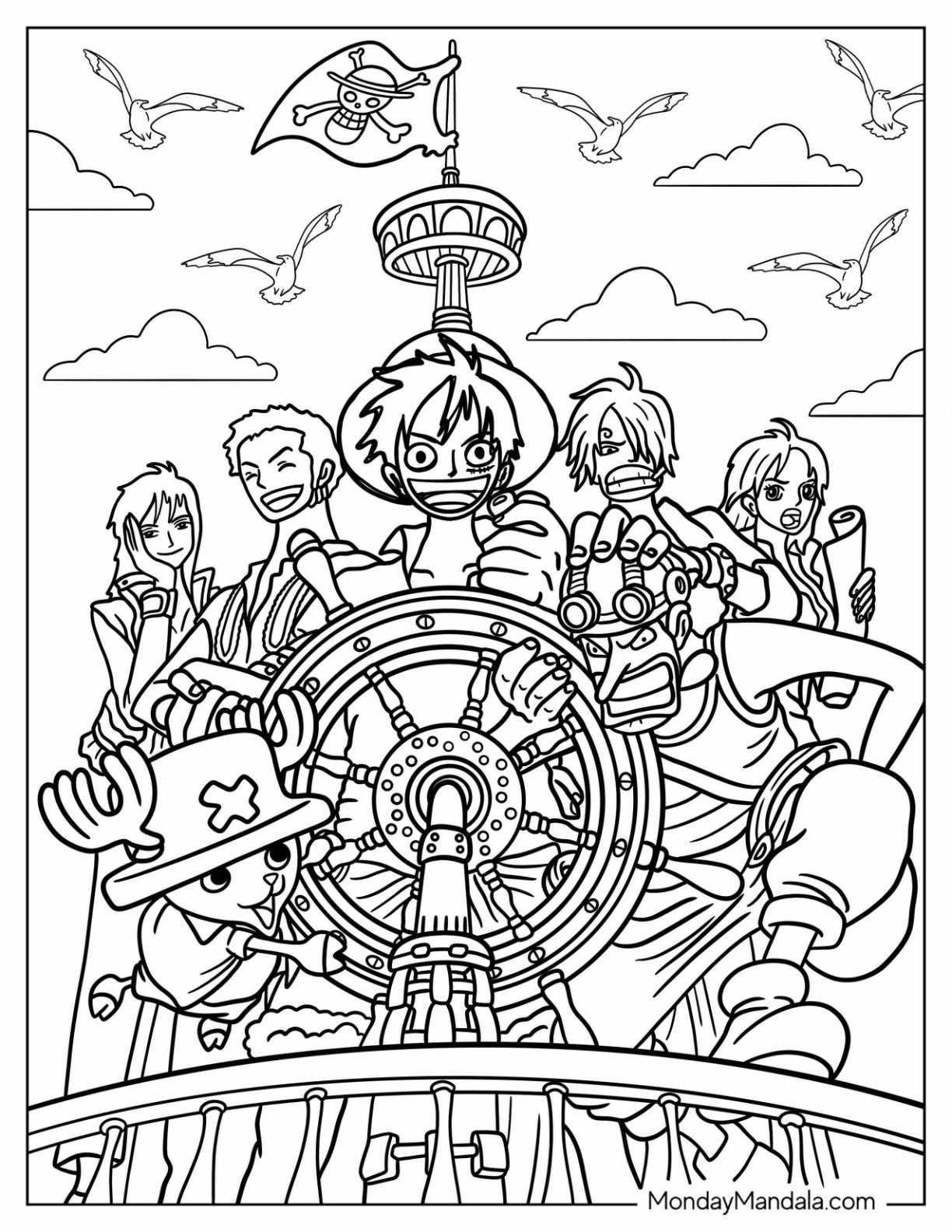one piece coloring pages sanji