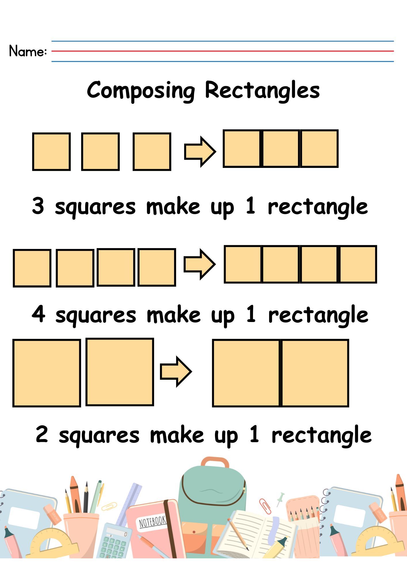 Composing And Decomposing Shapes Worksheets Finding Area By