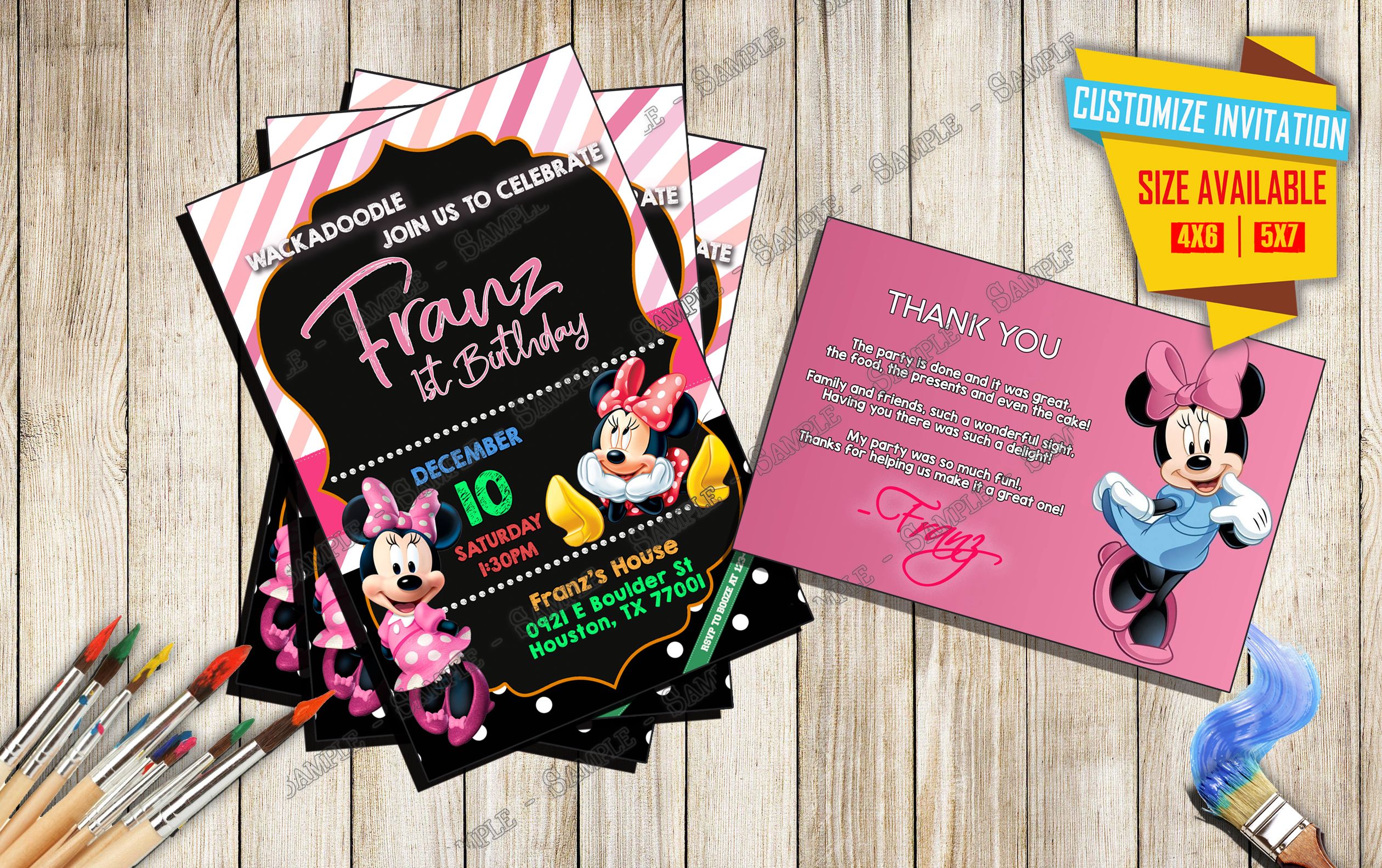 Downloadable Minnie Mouse Birthday Invitations